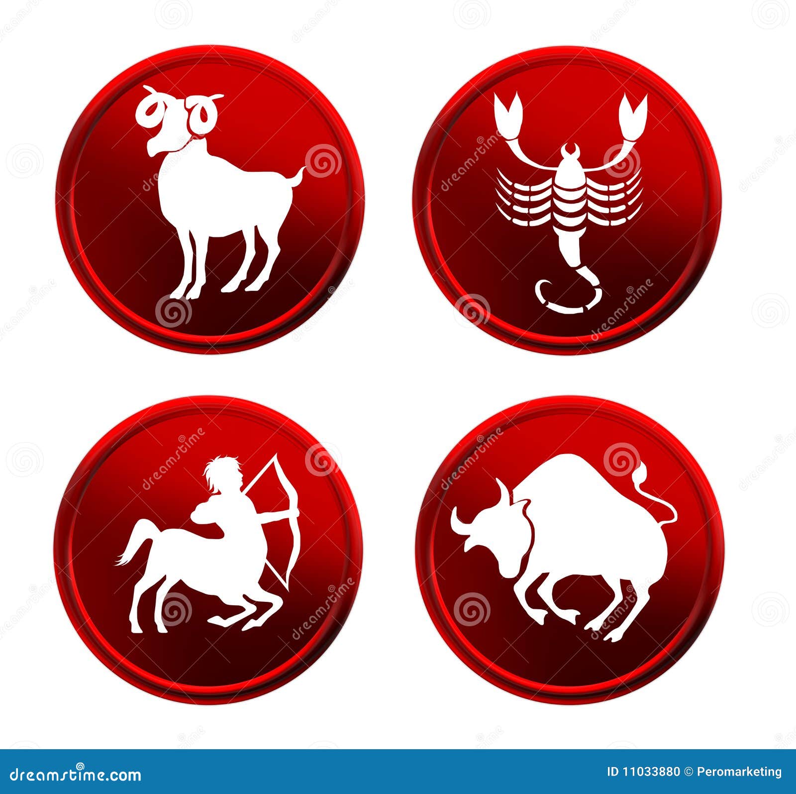 Red zodiac signs - set 2 stock illustration. Illustration of design ...
