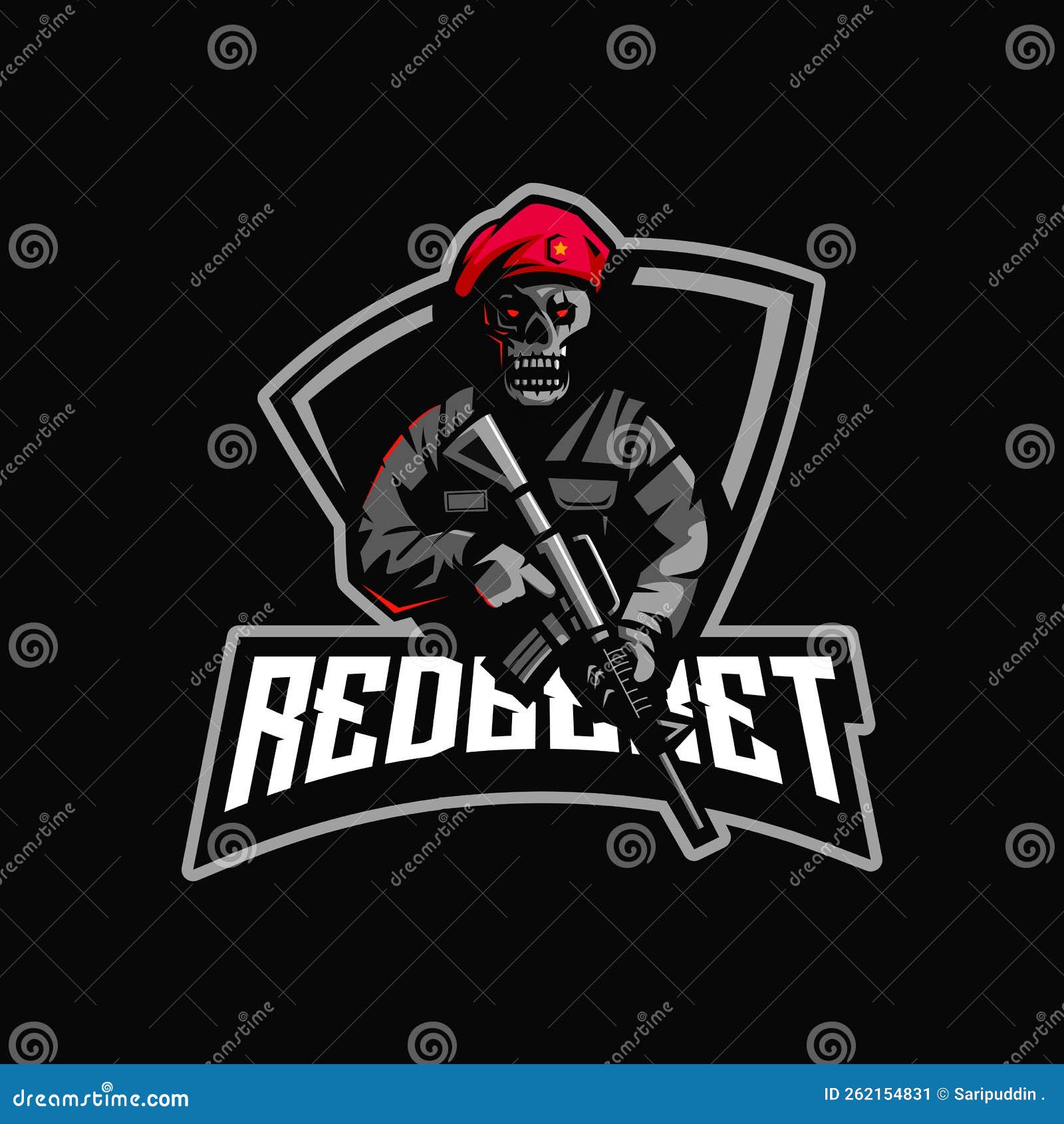 Redberet Skull Army stock vector. Illustration of cartoon - 262154831