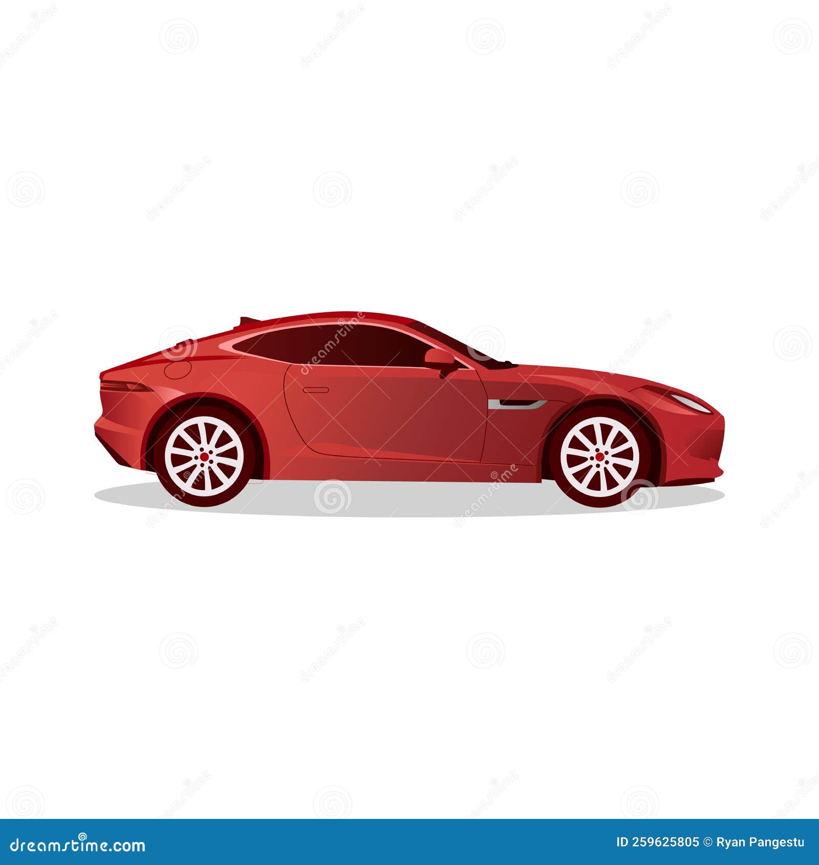 Red Sports Car Side View Vector Illustration Stock Vector ...