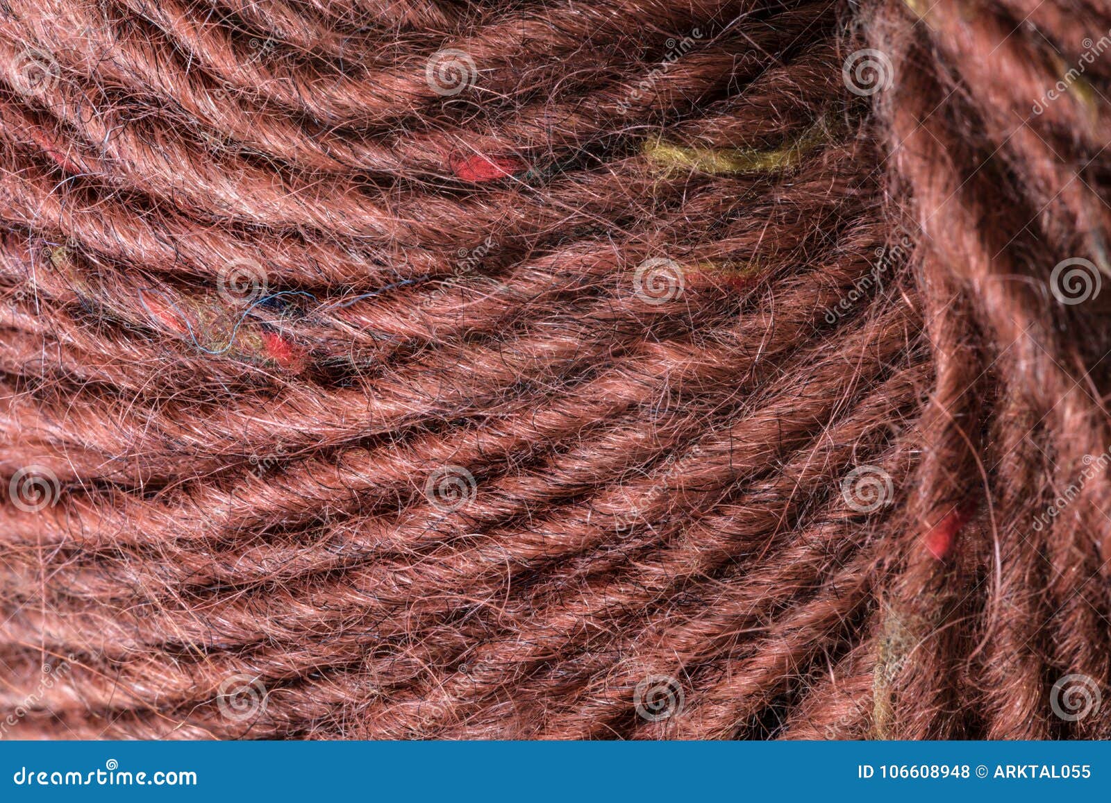 Reddish Brown Wool Thread Ball Macro Closeup Stock Photo - Image of ...