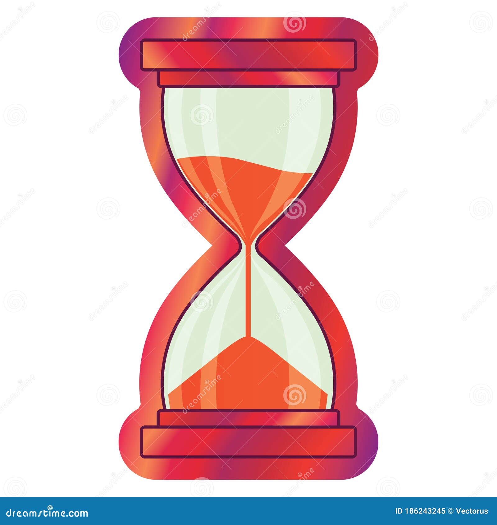 Reddish Color Hourglass Vector Drawing Stock Vector - Illustration of ...