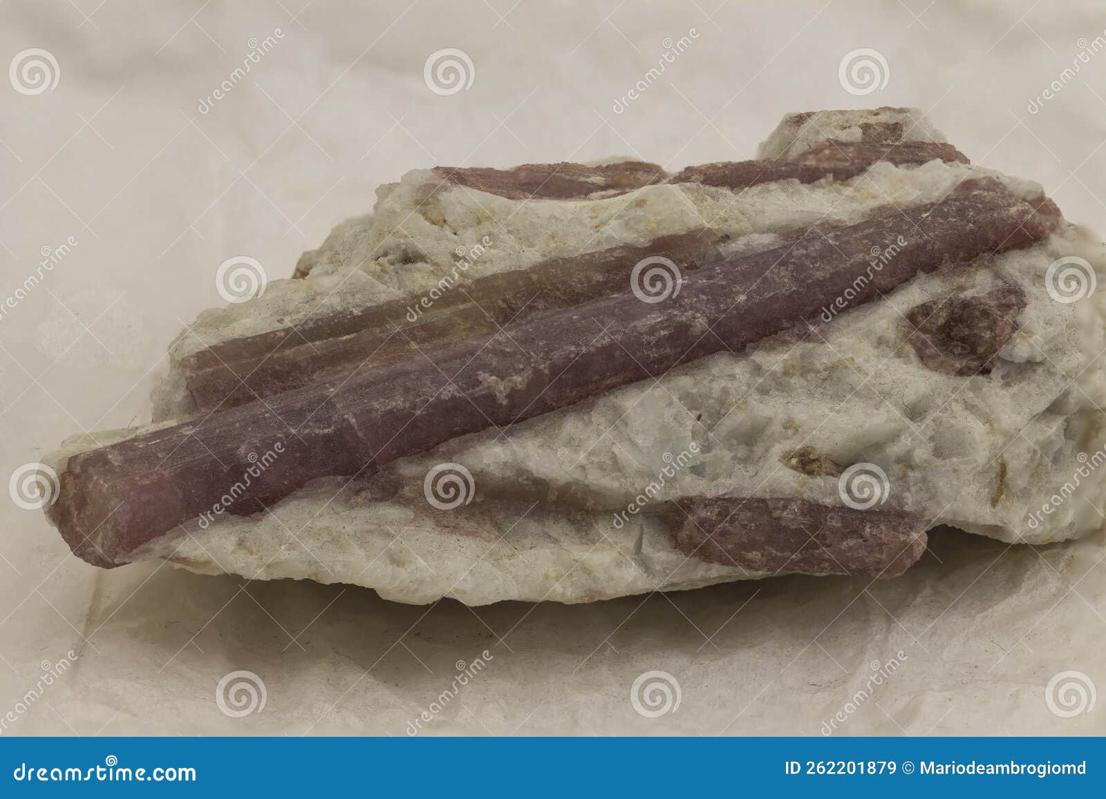 Reddish Tourmaline Mineral Sample on Matrix Stock Image - Image of ...