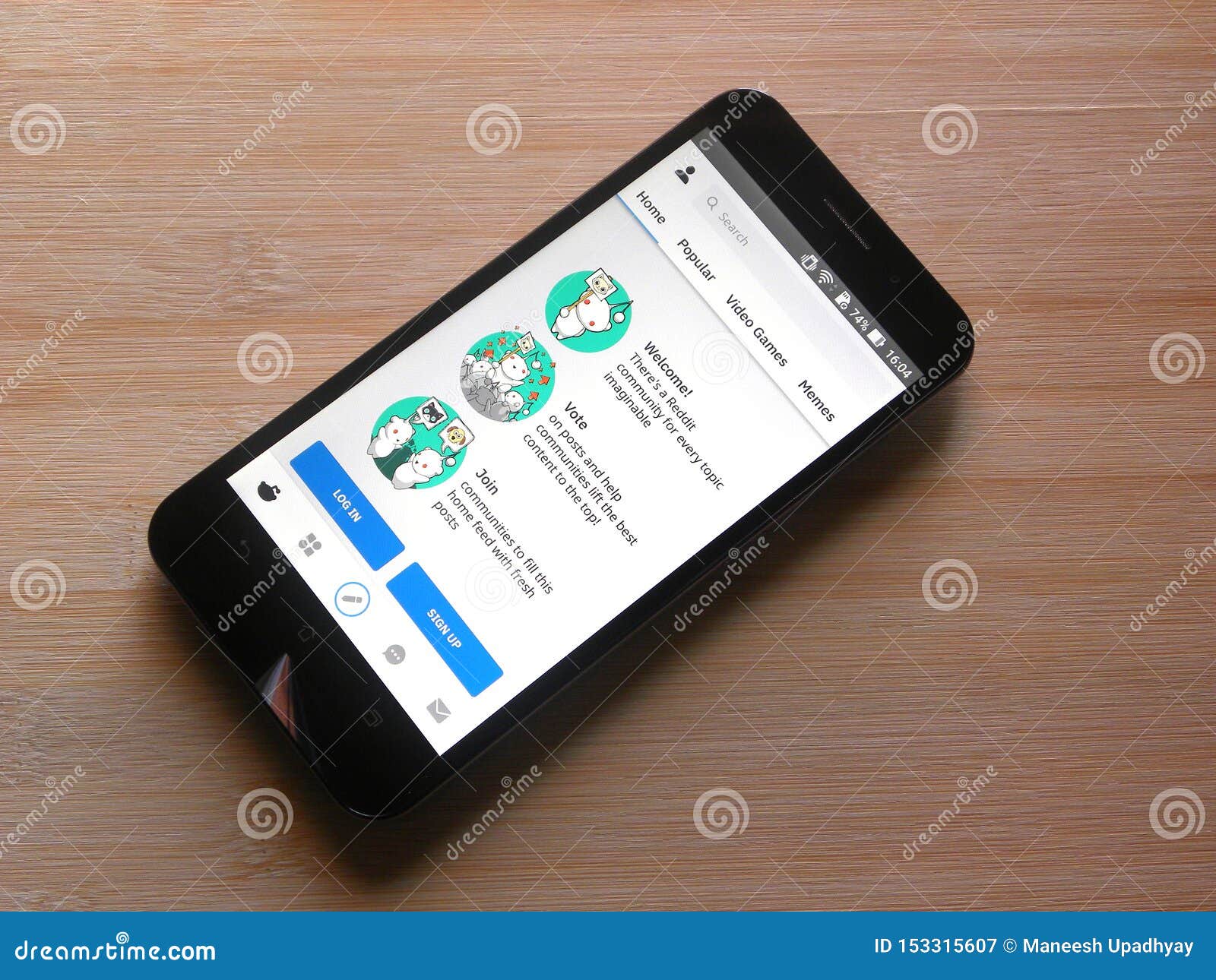 Reddit login editorial photography. Image of application - 153315607