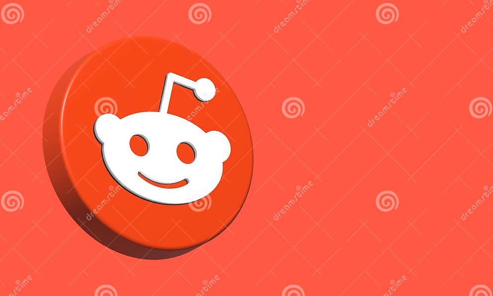 Reddit Circle Button Icon 3D. Elegant Template Blank Space Editorial ...