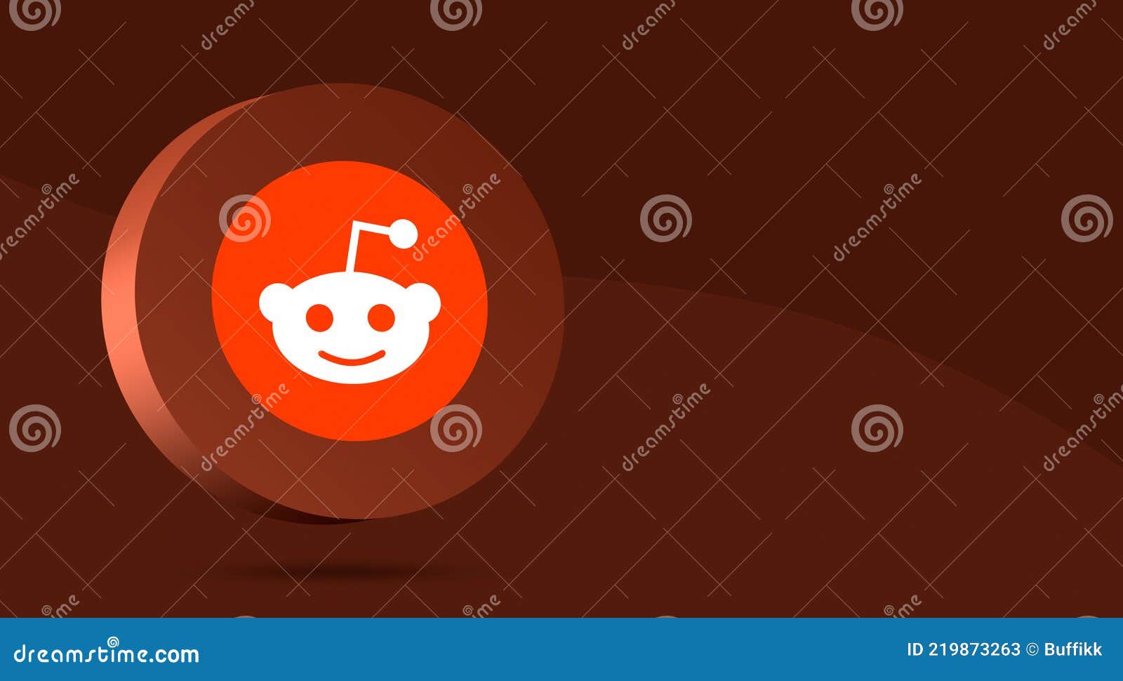 Reddit Logo Minimal Design on the Round Button 3d Render. Social Media ...