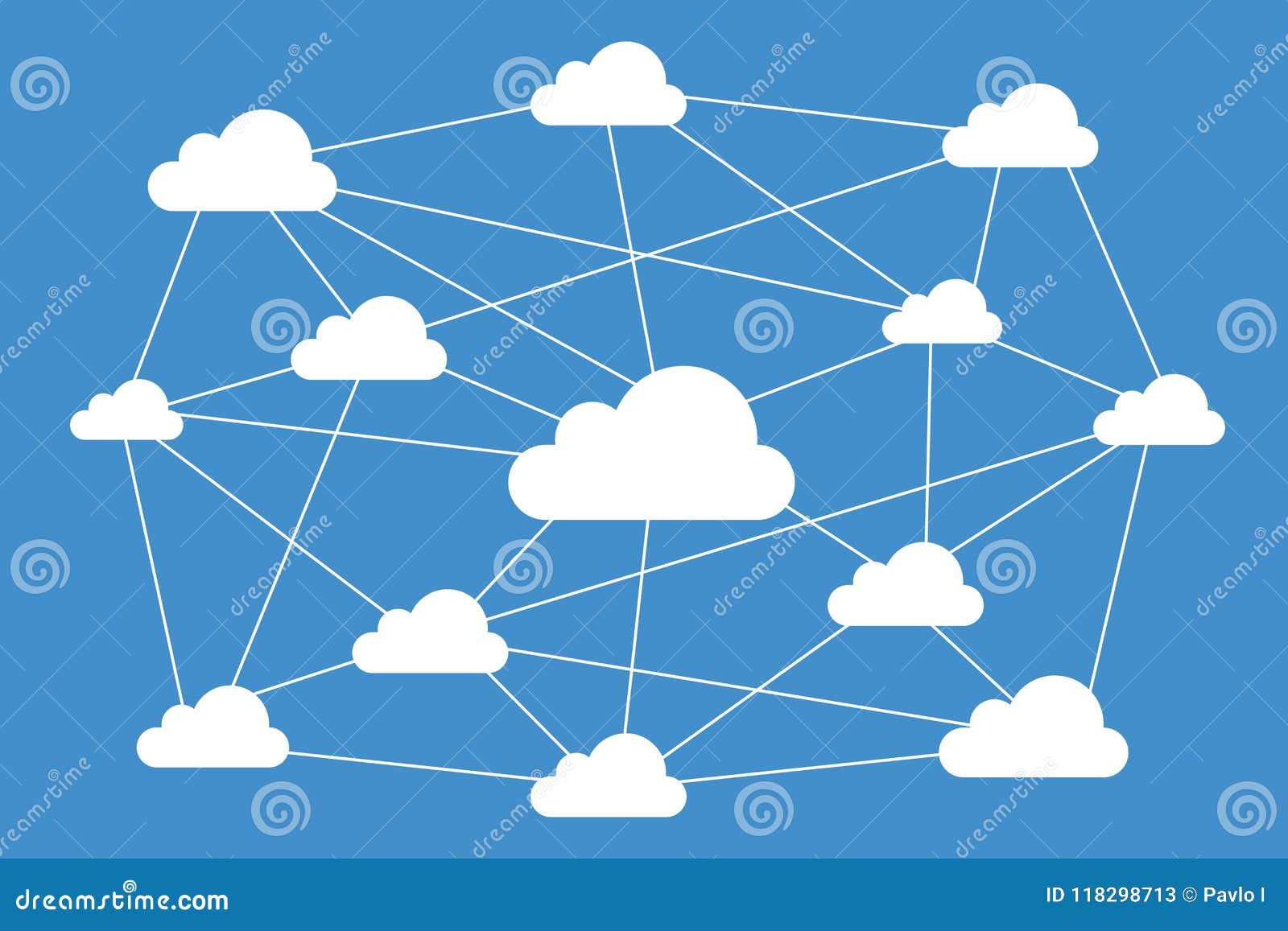 Rede da nuvem - vetor ilustração stock. Ilustração de moderno - 118298713