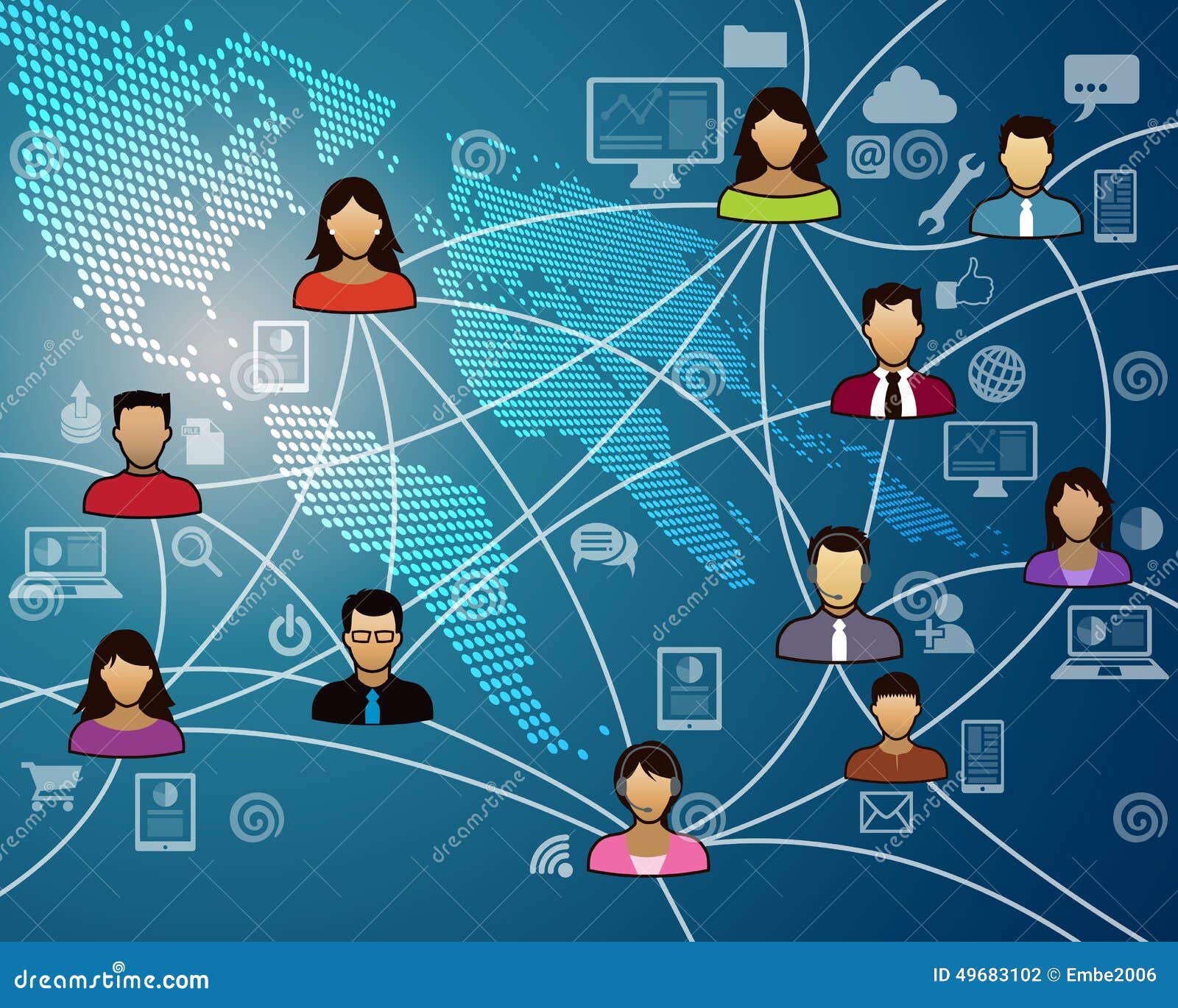 Rede do mundo ilustração do vetor. Ilustração de oportunidade - 49683102