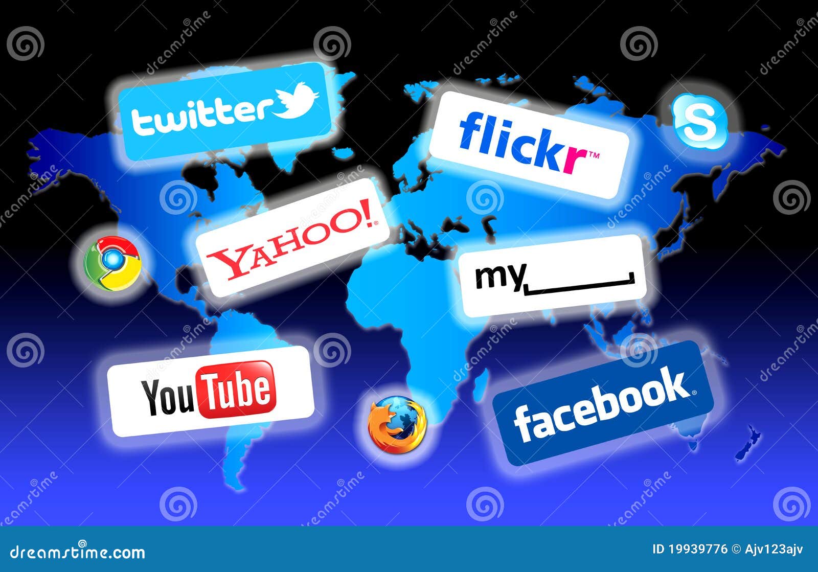 Rede do Social do mundo foto editorial. Ilustração de grande - 19939776