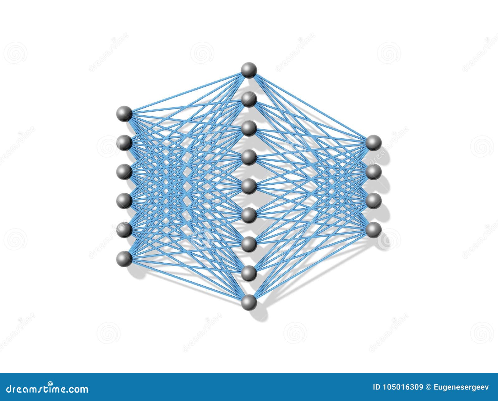 Rede Neural Artificial, Diagrama Esquemático 3d Ilustração Stock ...