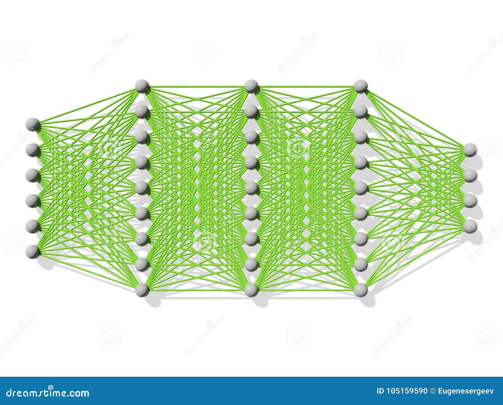 Rede Neural Profunda Artificial, Esquema 3d Ilustração Stock ...