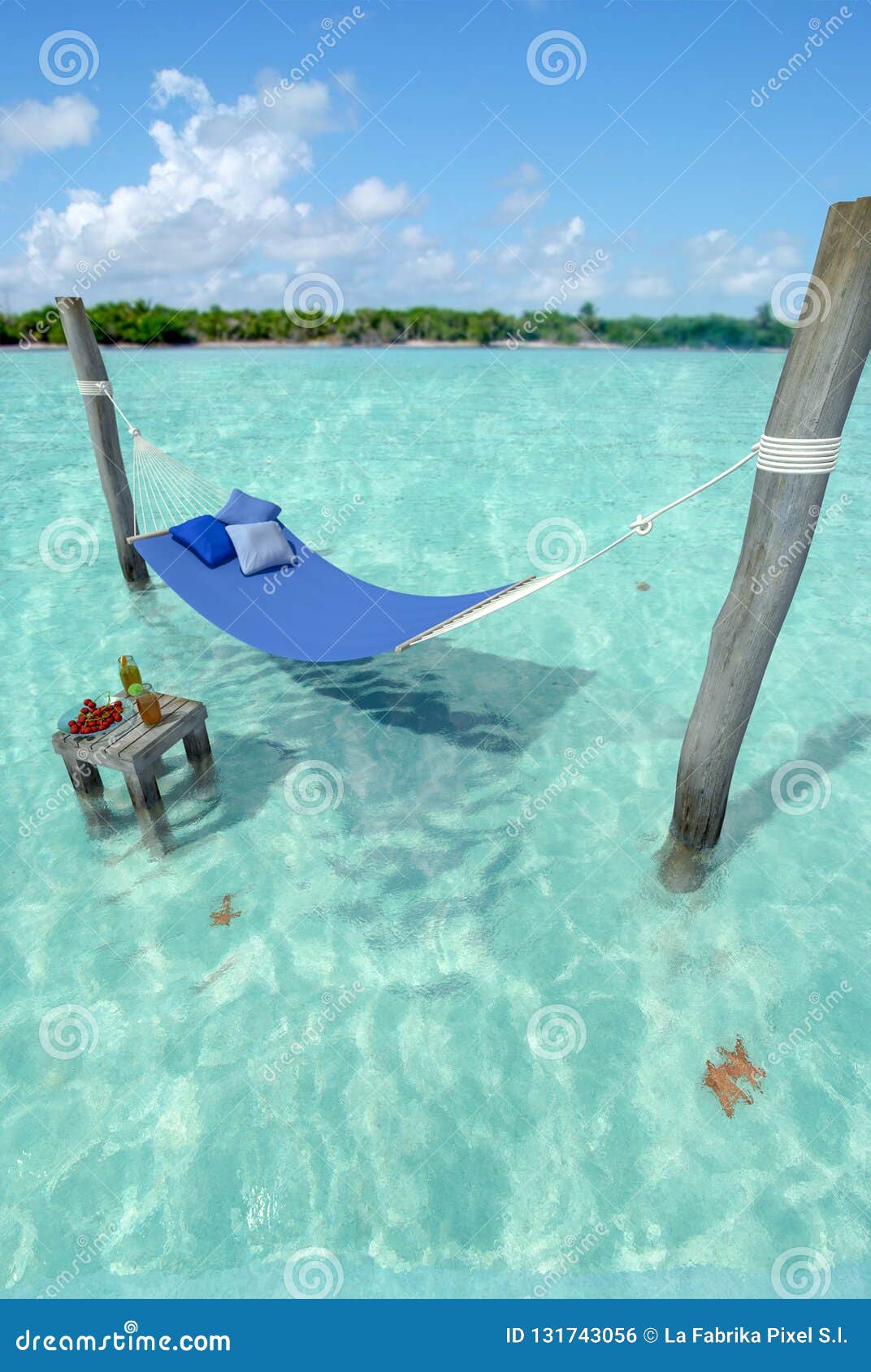 Rede Que Pendura Em Uma Praia Tropical Foto de Stock - Imagem de costa ...