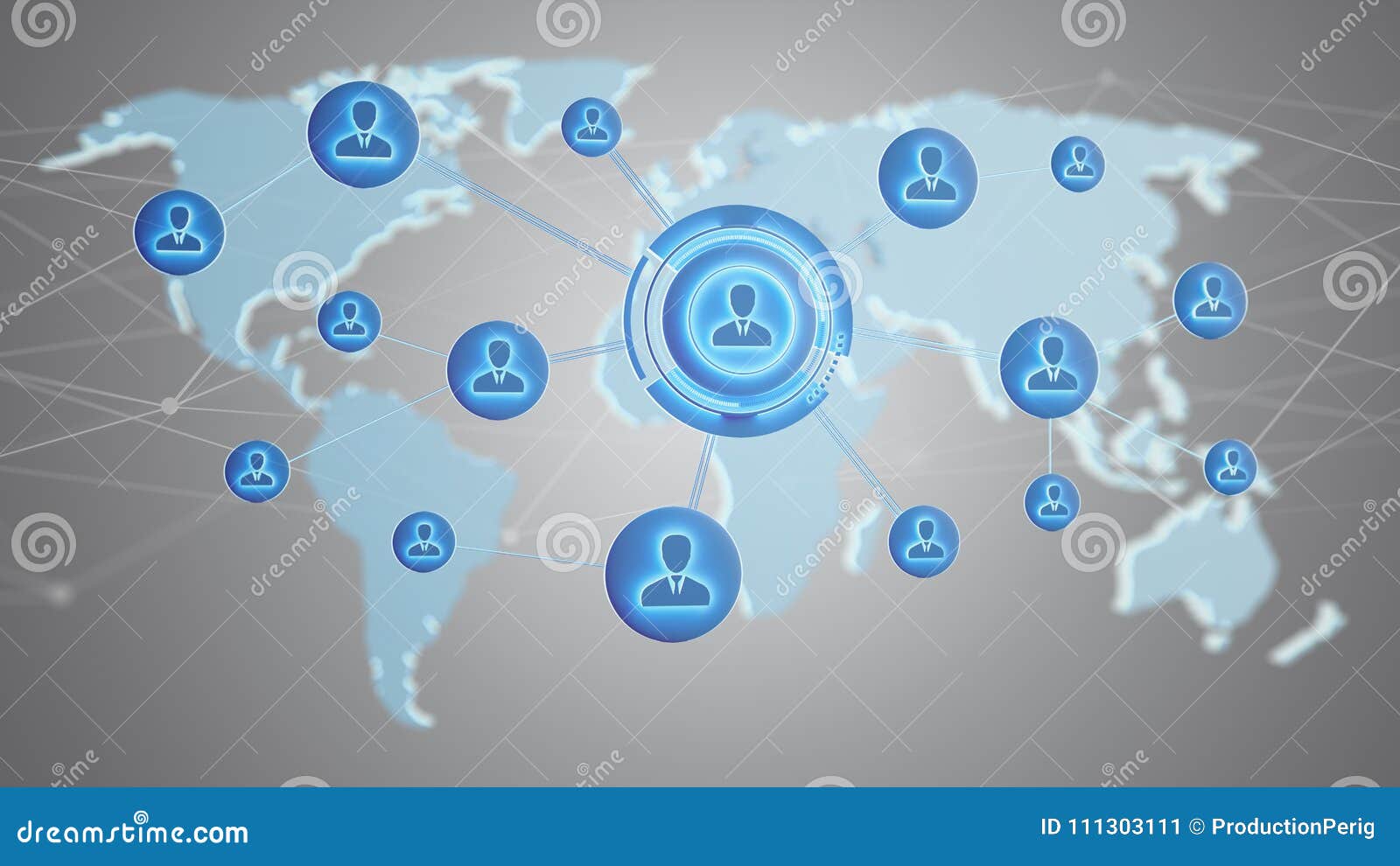 Rede Sobre Um Mapa Do Mundo Conectado Em Um Fundo Uniforme - 3d ...