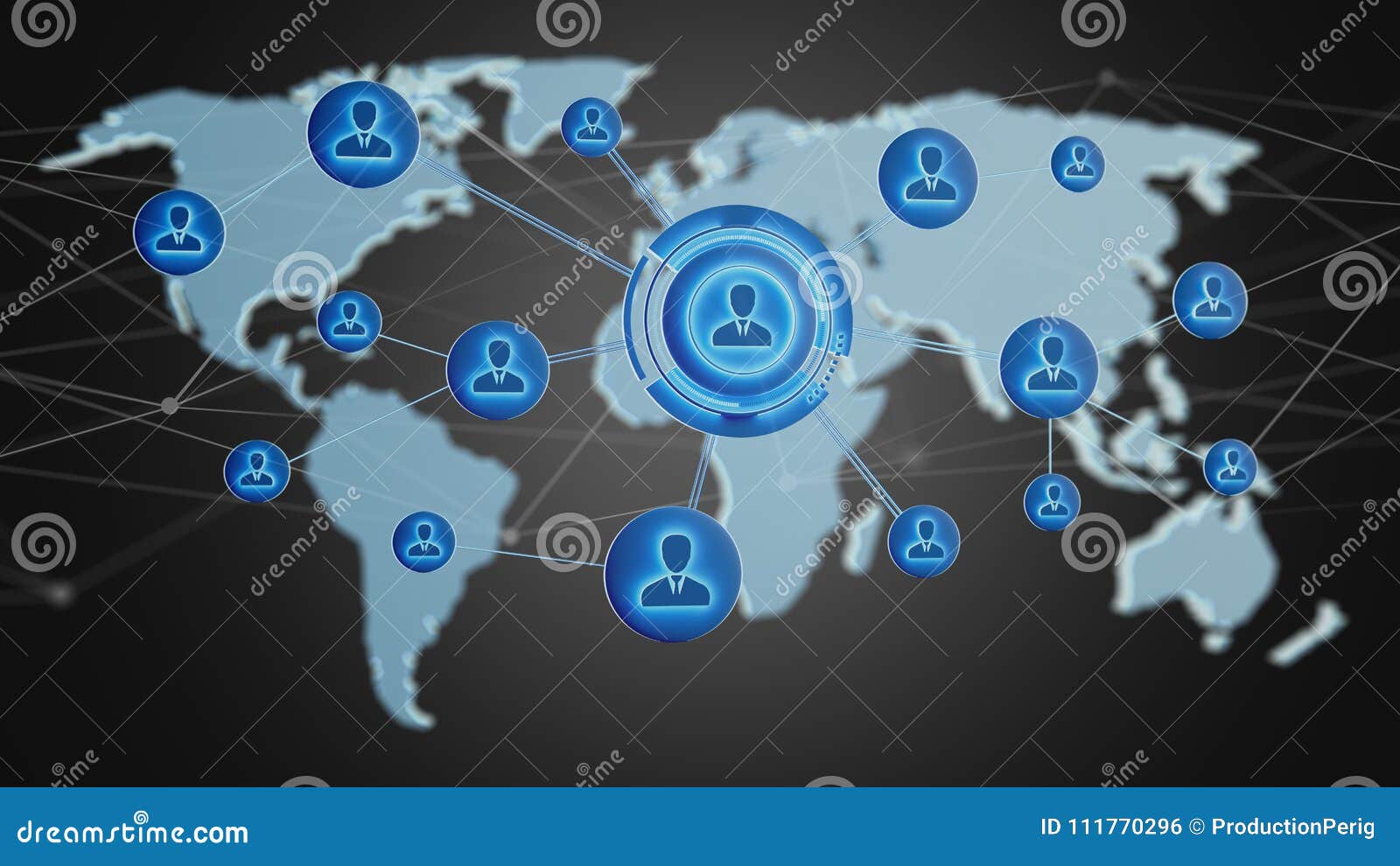 Rede Sobre Um Mapa Do Mundo Conectado Em Um Fundo Uniforme - 3d ...