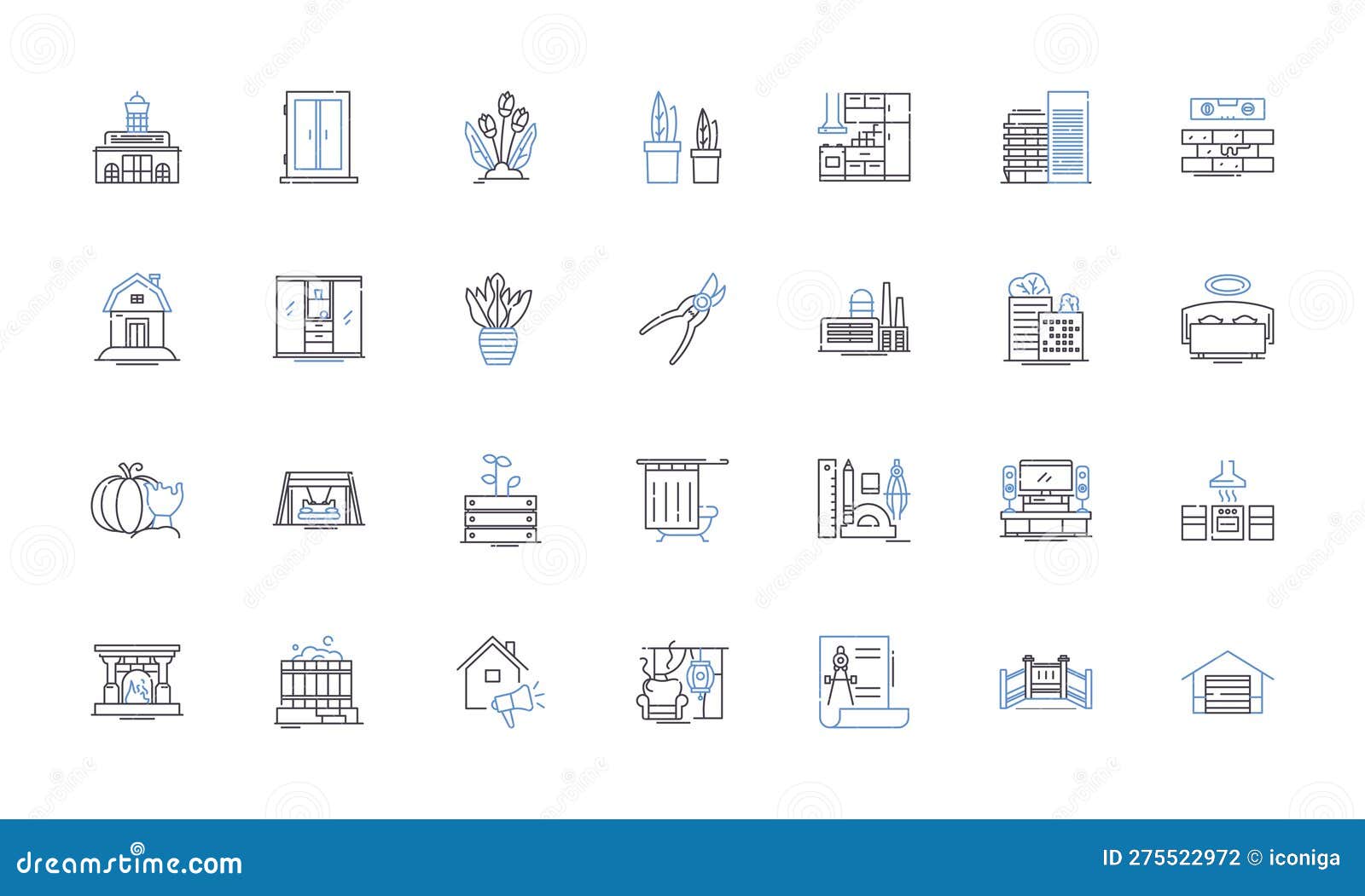 Refurbish Icons Set, Cartoon Style Vector Illustration | CartoonDealer.com #110076728