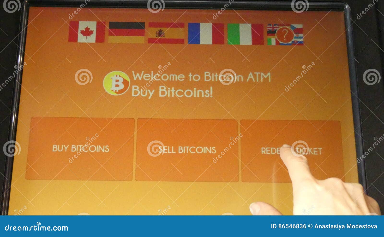 Redeeming bitcoin ATM editorial photo. Image of payement - 86546836