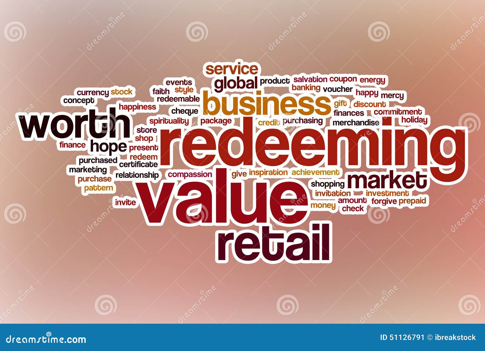 Redeeming Value Word Cloud with Abstract Background Stock Illustration ...
