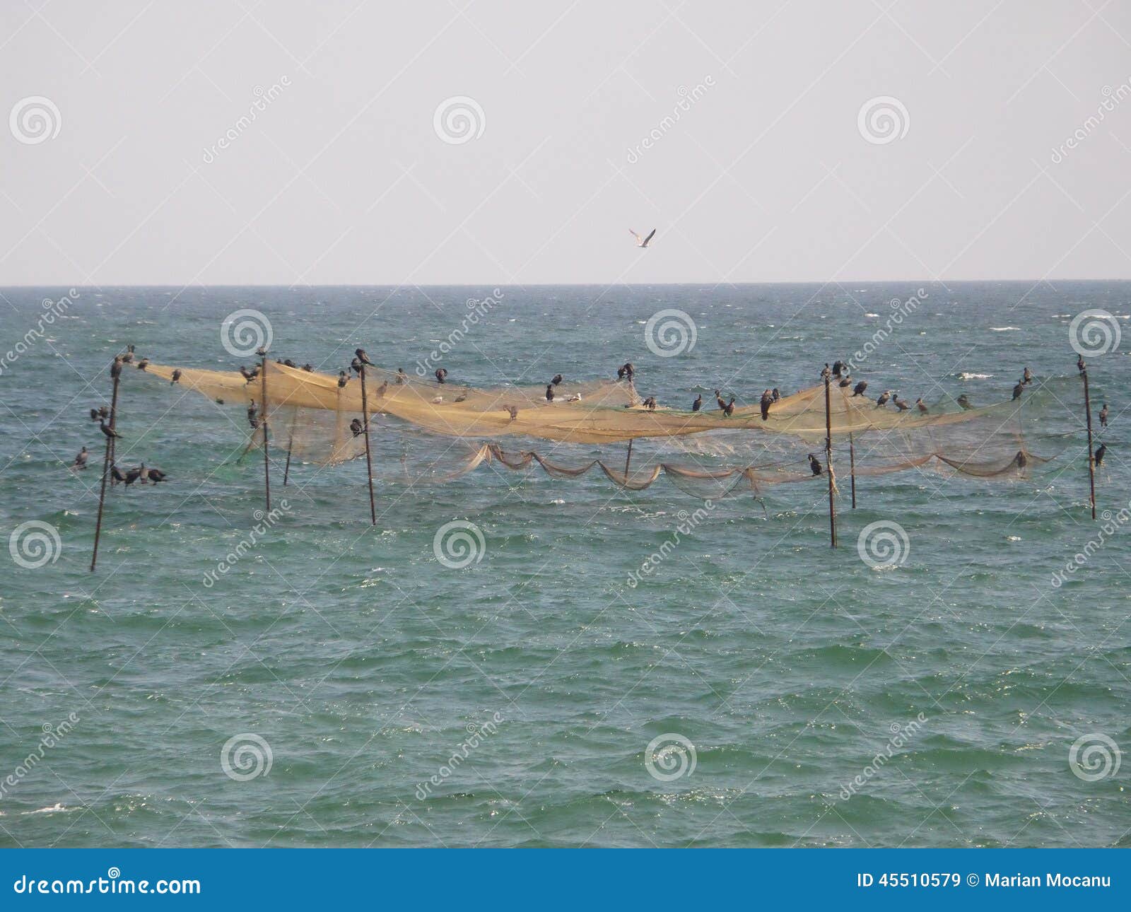 Redes Del Pescador En El Mar Imagen de archivo - Imagen de barco, cubo ...