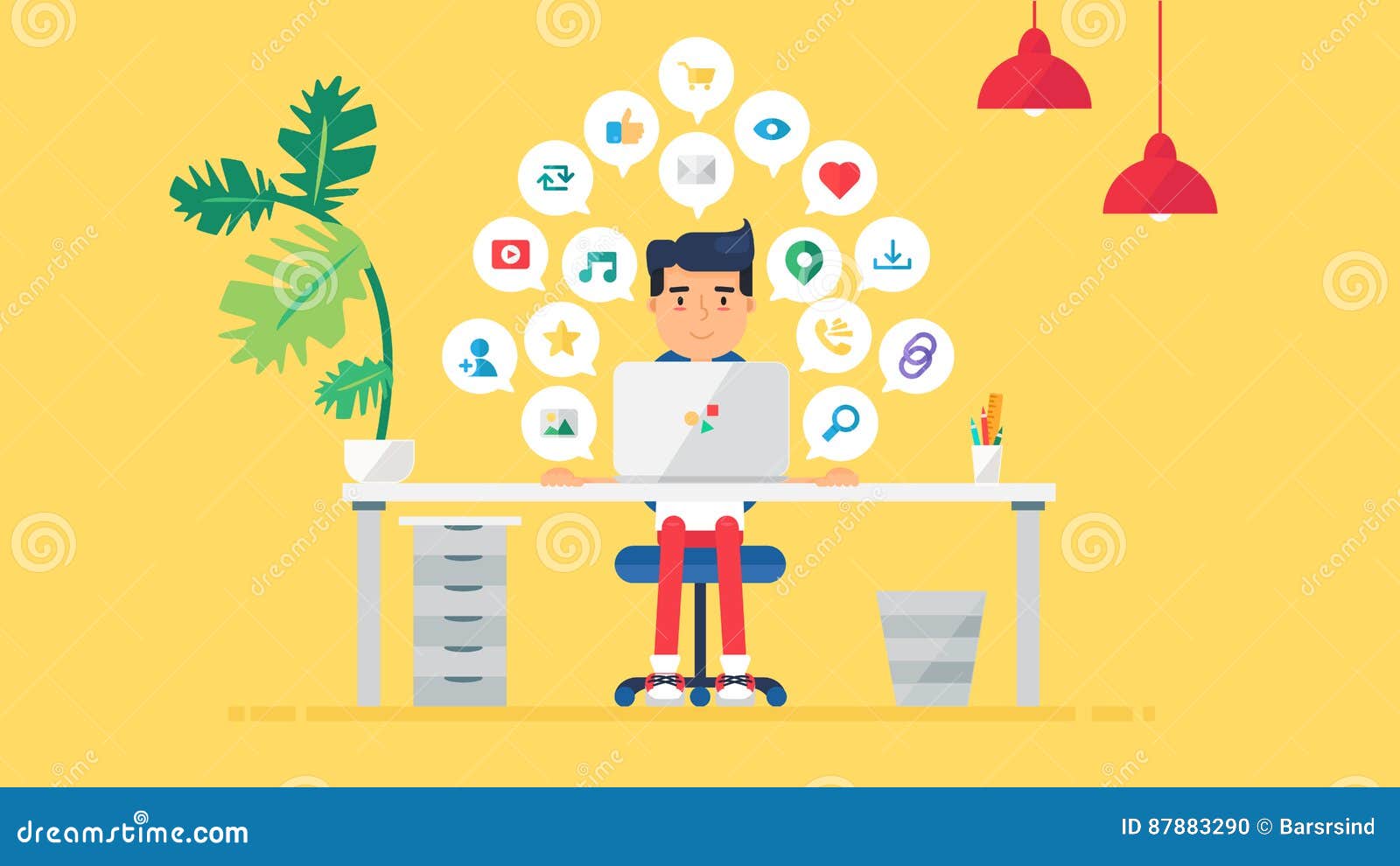 Redes Virtuales De Socail Del Web Stock de ilustración - Ilustración de ...