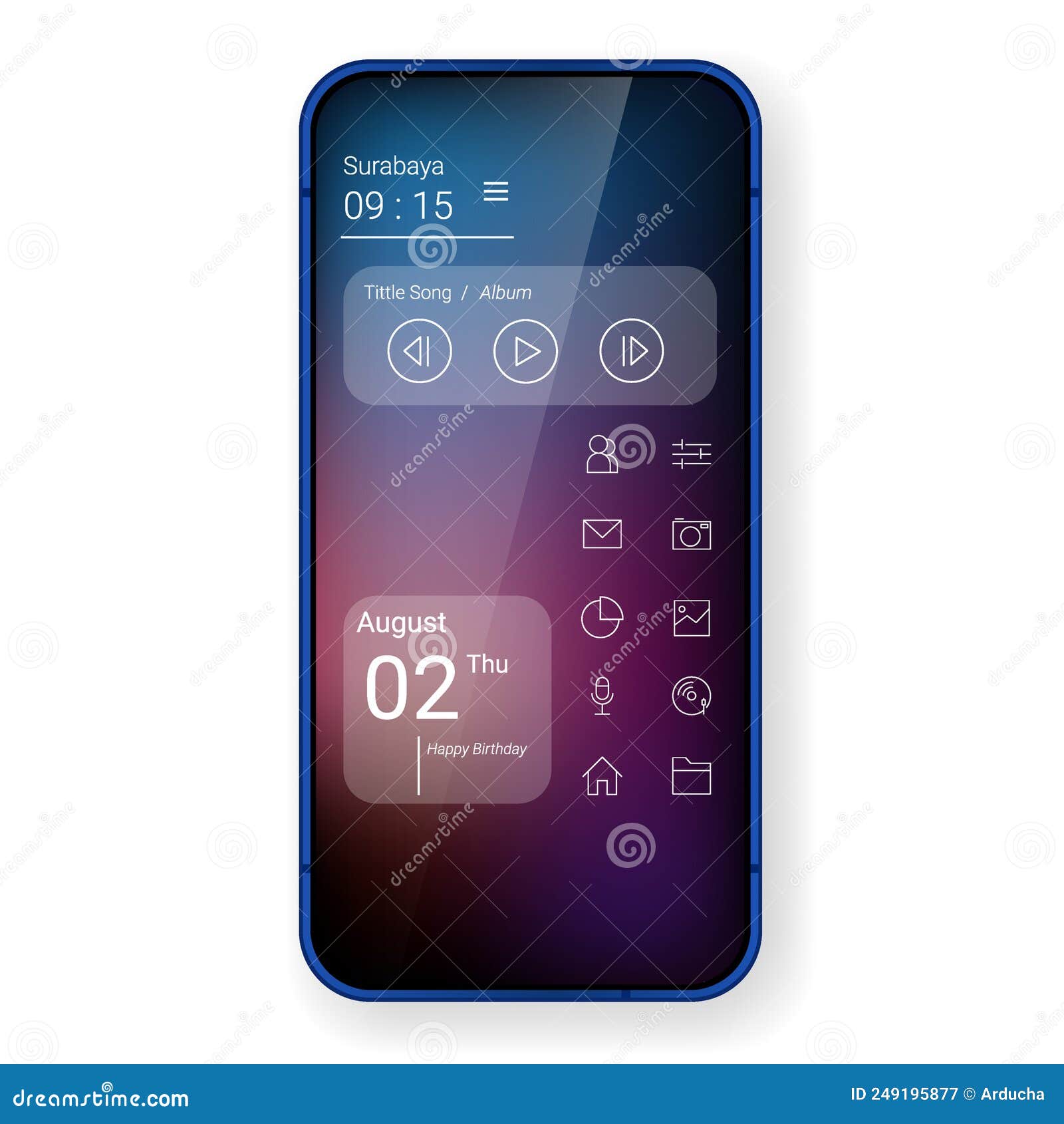 Redesign Home Screen User Interface Smartphone Theme Stock Vector ...