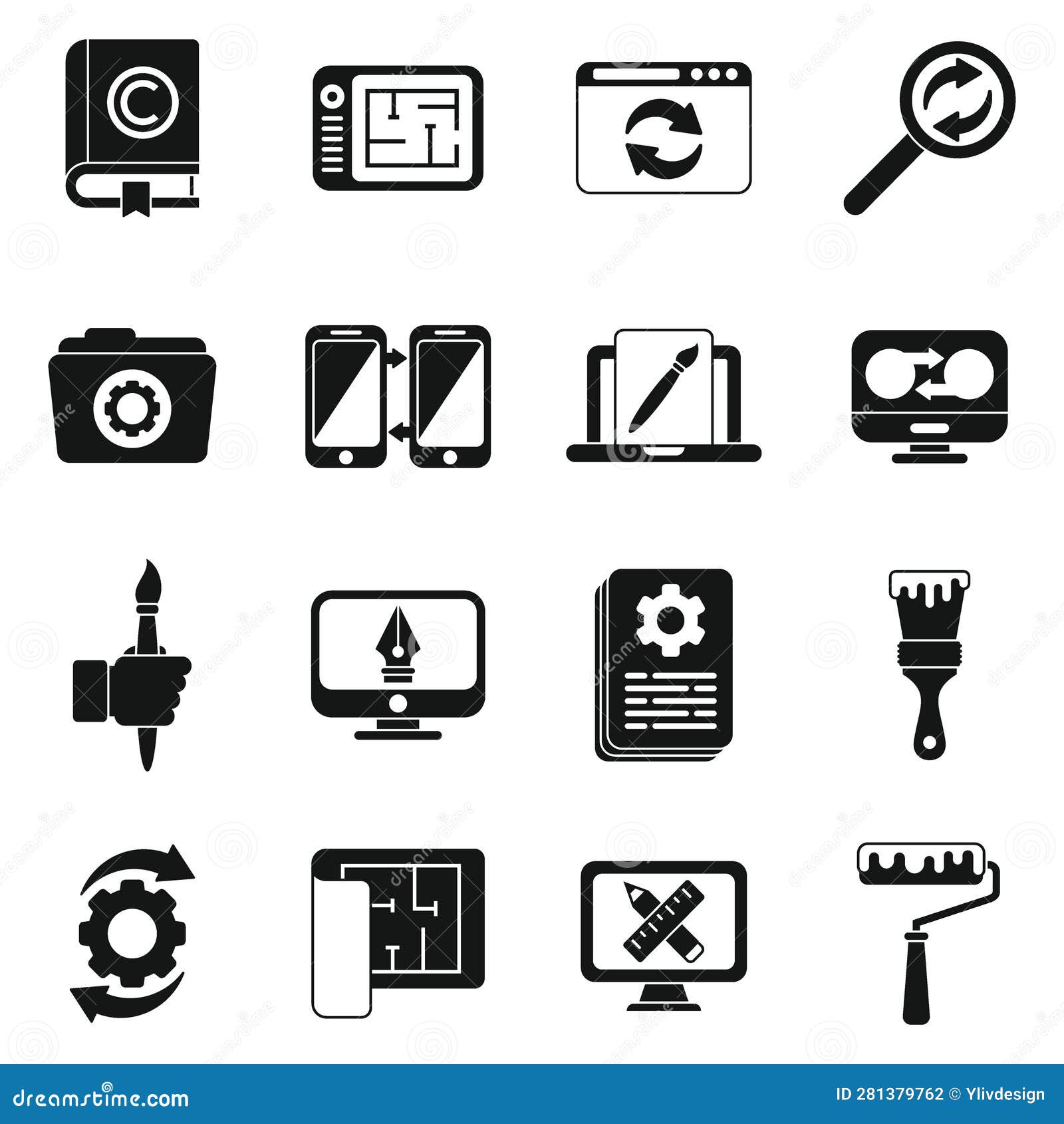 Redesign Icons Set Simple Vector. Artist Brief Stock Vector ...