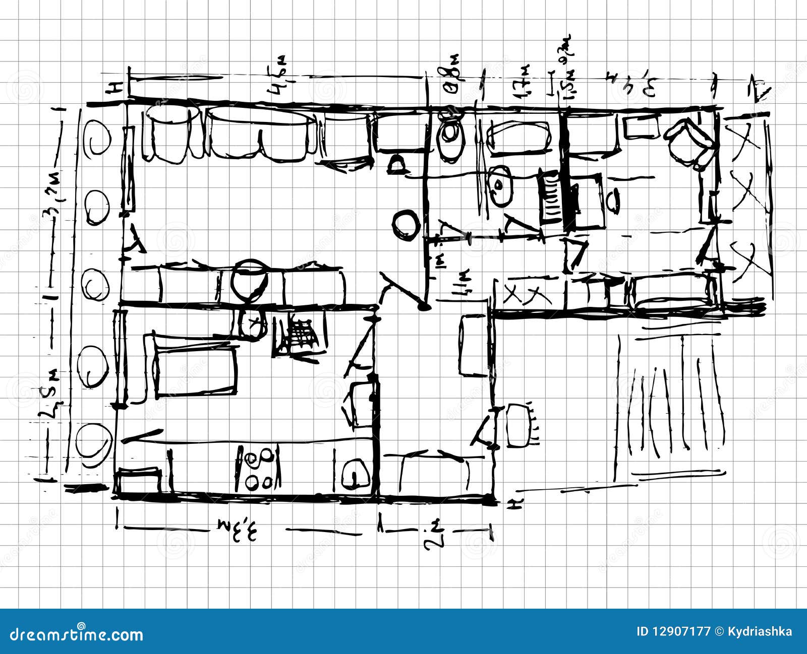 Redevelopment of Apartment, Sketch Stock Vector - Illustration of ...