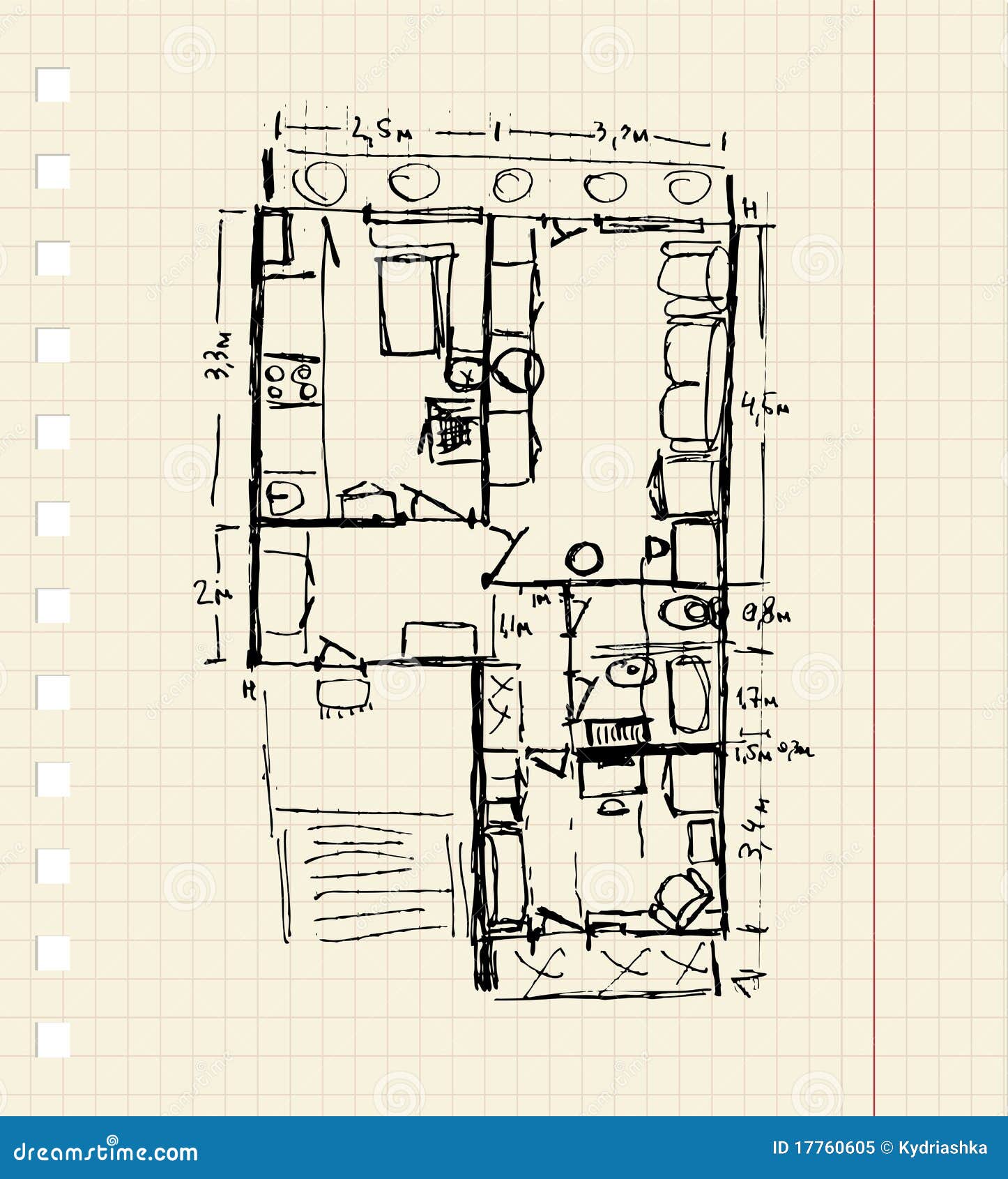Redevelopment of Apartment, Sketch Stock Vector - Illustration of ...
