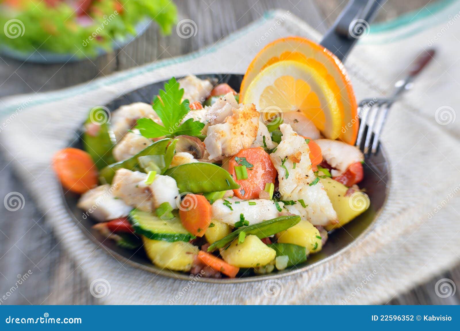 Redfish and vegetable stock photo. Image of healthy, fried - 22596352