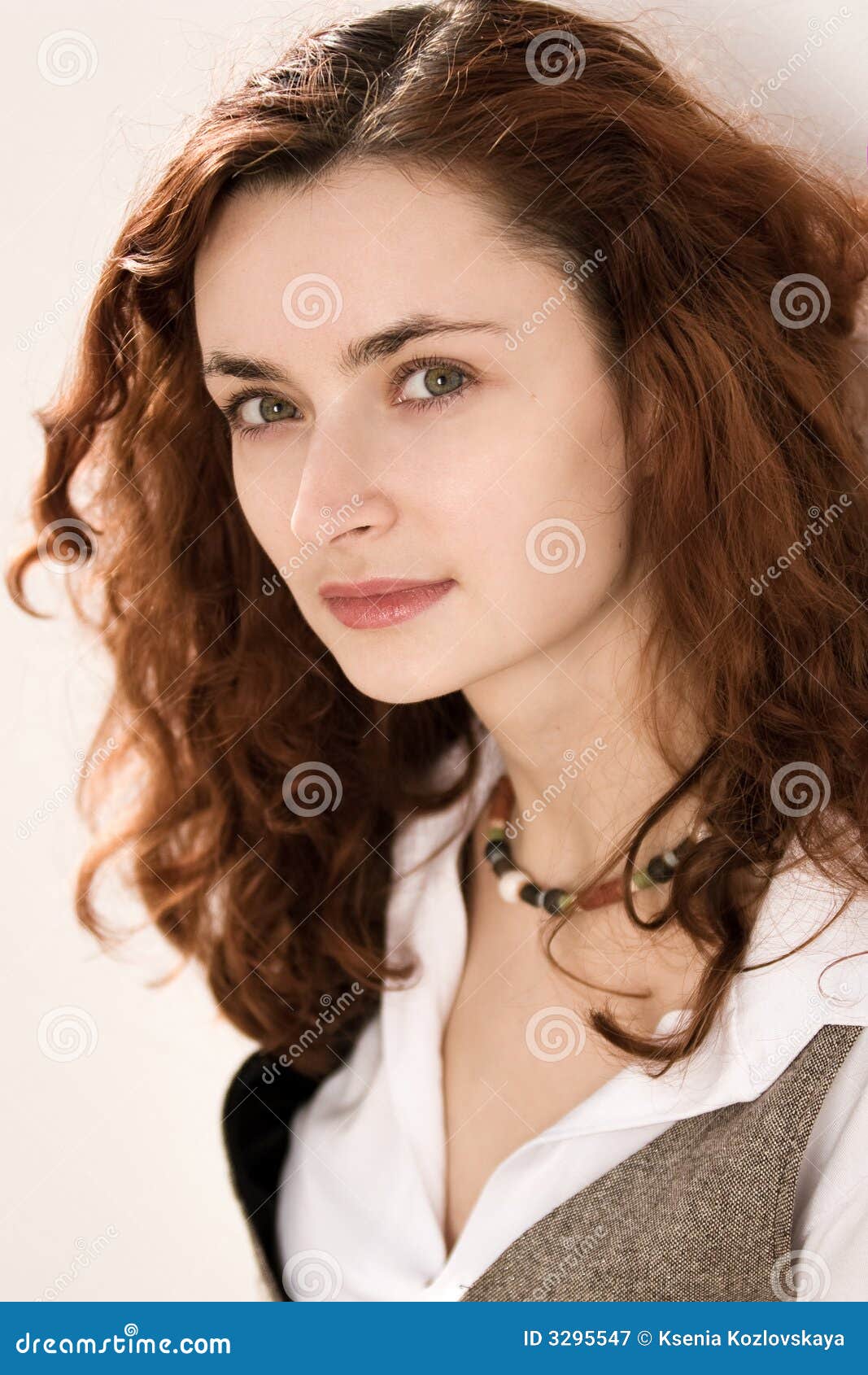 Redhair girl portrait stock image. Image of model, brilliant - 3295547
