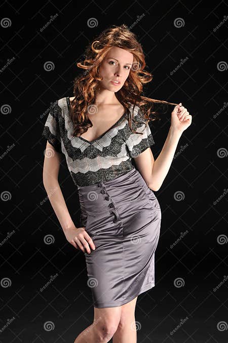 Redhead stock photo. Image of lovely, young, curly, female - 4387330