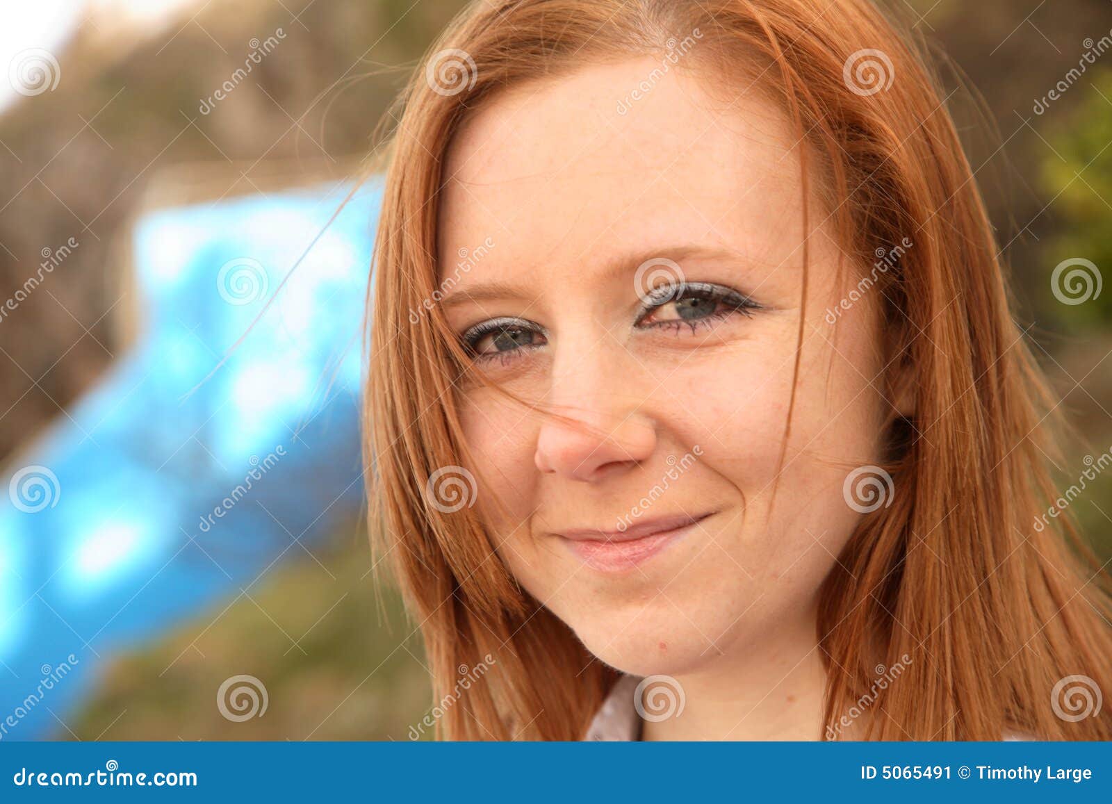 Redhead Azotado Por El Viento Imagen de archivo - Imagen de windswept ...
