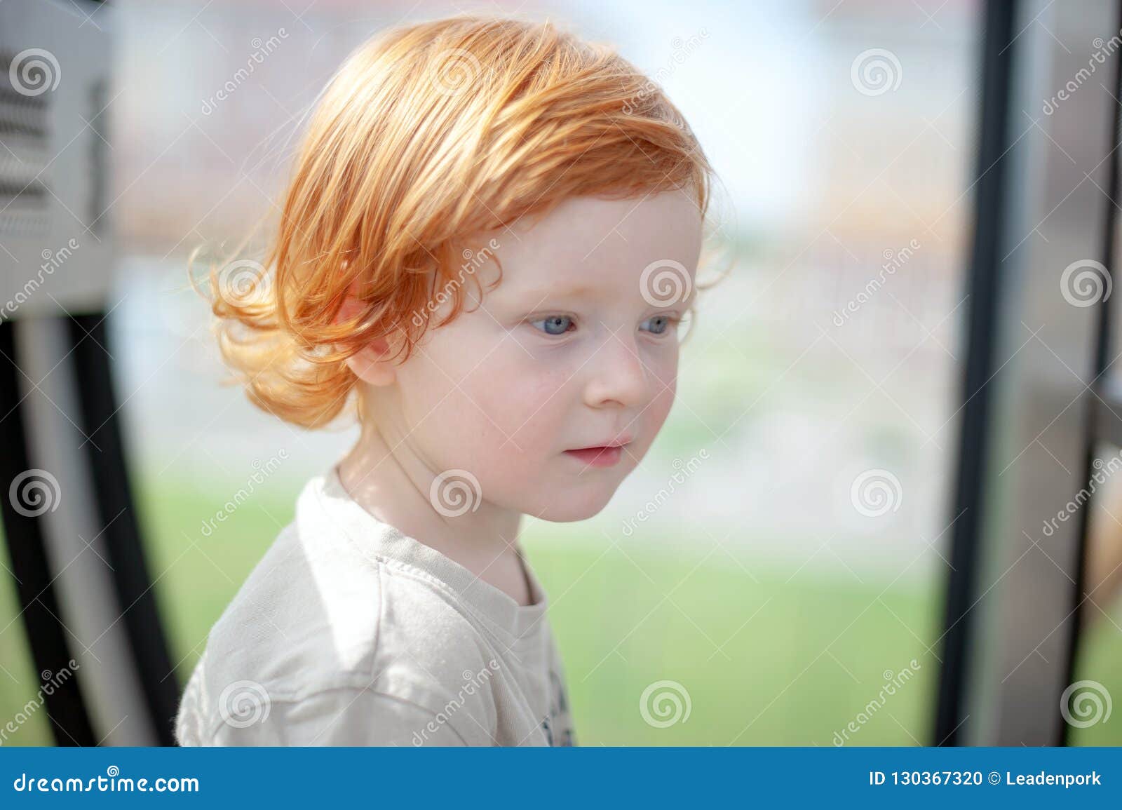 Redhead Child Thinks and Looks into the Void Stock Photo - Image of ...