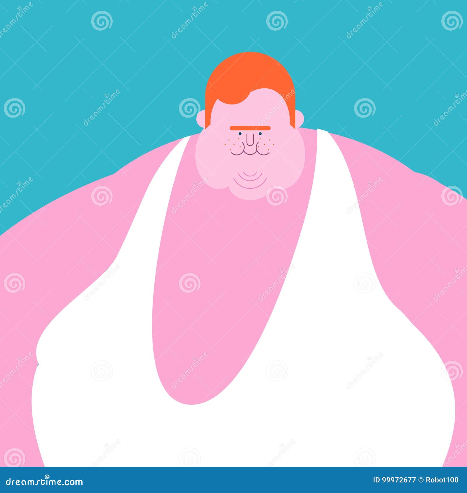 Redhead Fat Guy. Glutton Thick Man Stock Vector - Illustration of ...
