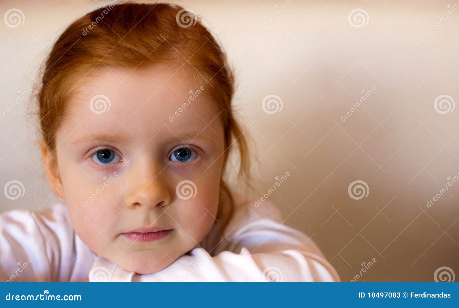 Redhead Girl with Copy Paste Space Stock Image - Image of innocent ...