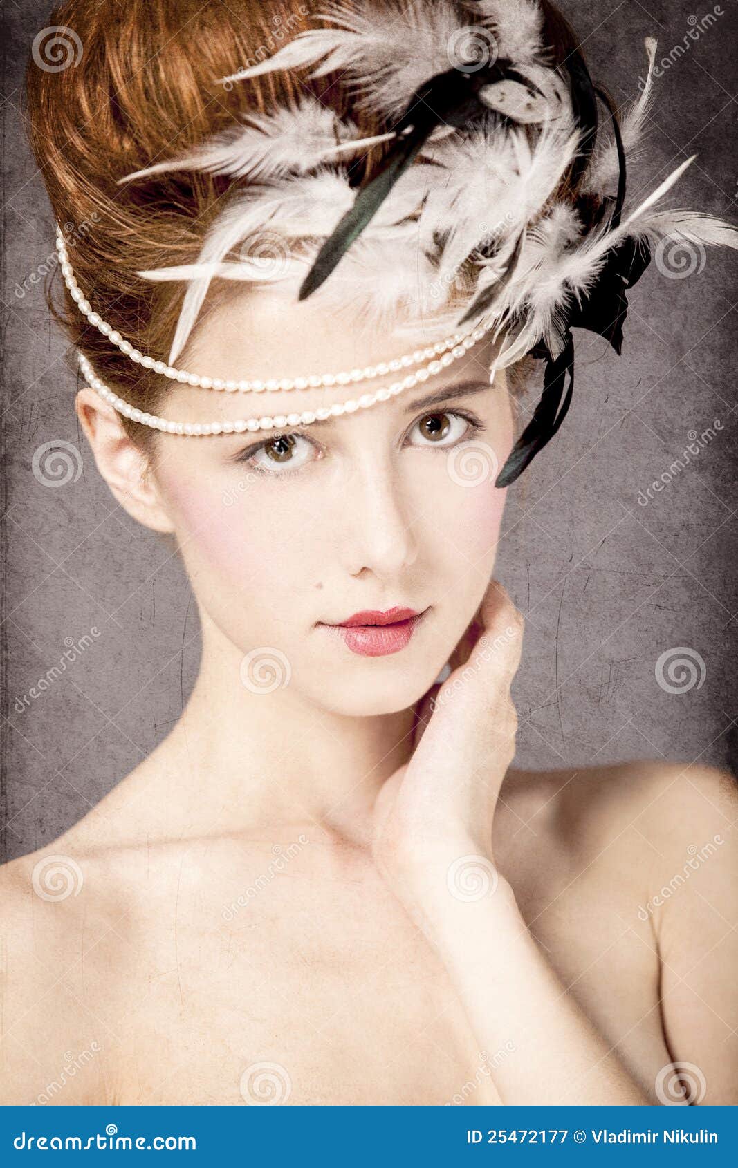 Redhead Girl with Rococo Hair Style Stock Image - Image of redhaired ...