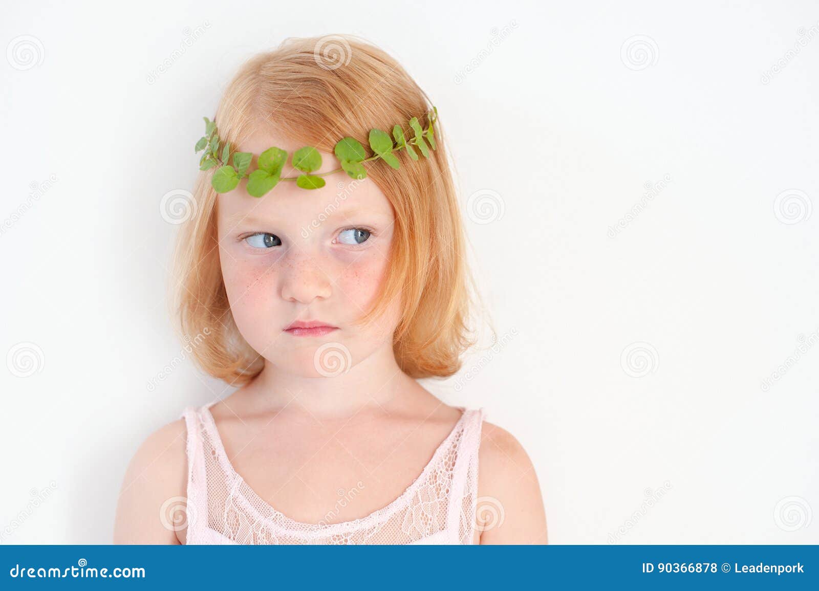 Redhead little girl is sad stock photo. Image of sorrow - 90366878