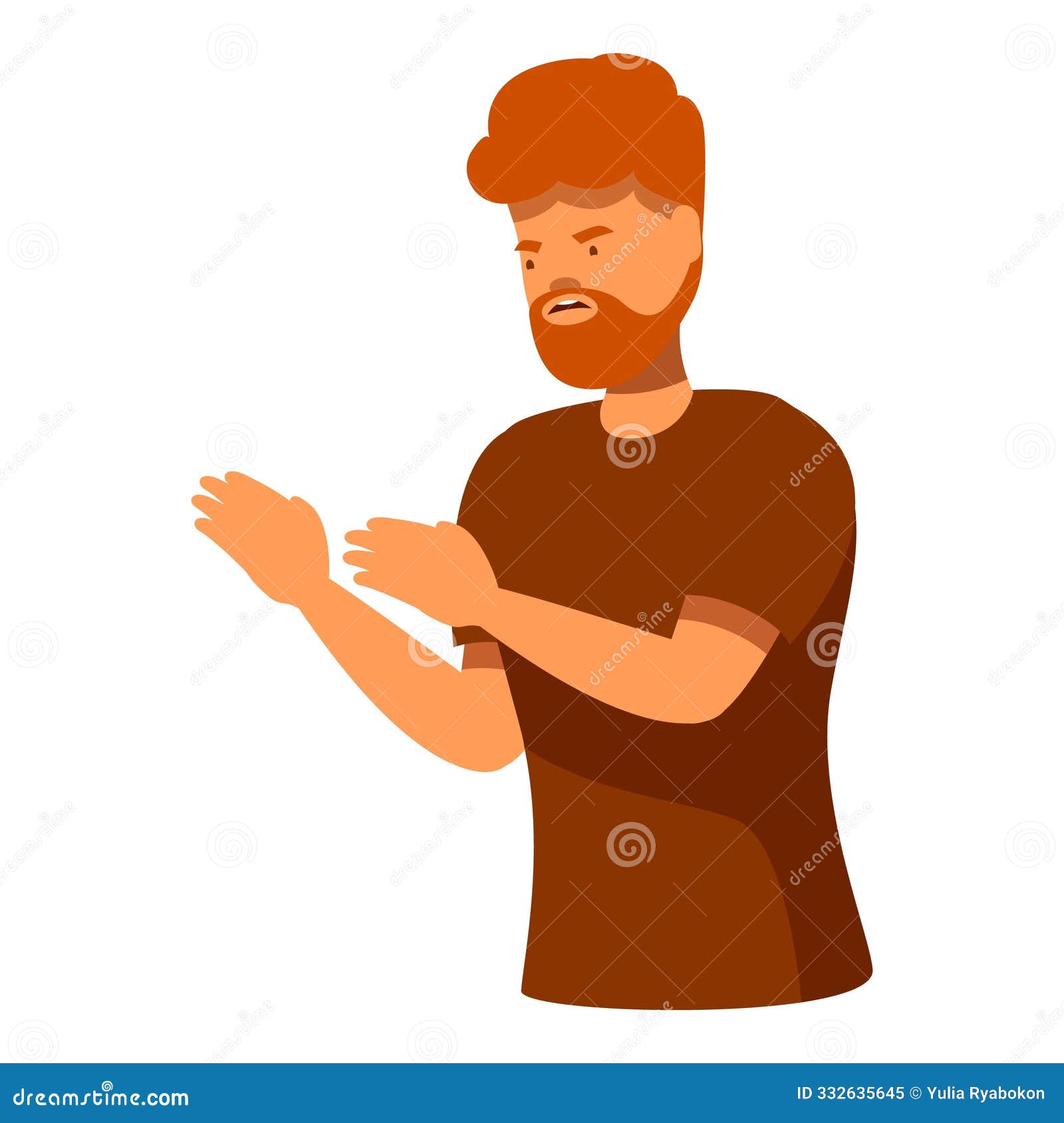 Redhead Man Showing Refusal Gesture with Both Hands Stock Illustration ...
