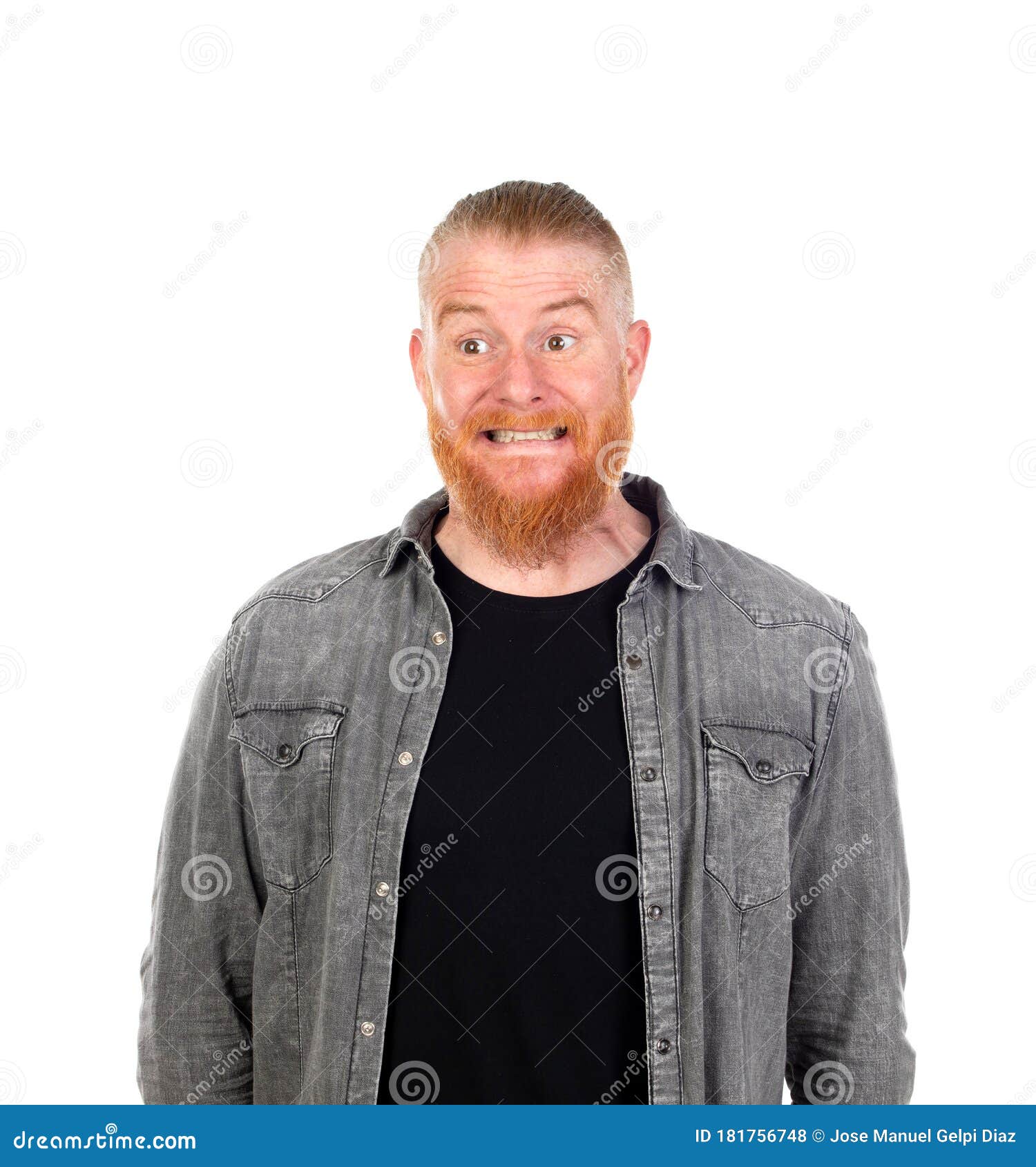 Redhead man stock photo. Image of beard, expression - 181756748