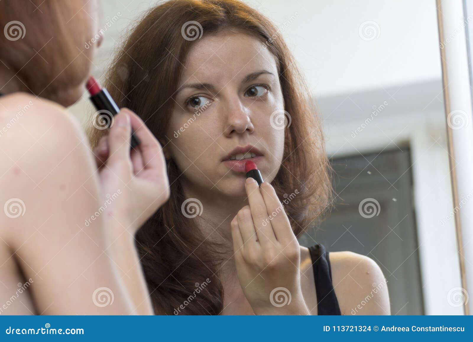 Makeup mirror stock photo. Image of hair, cute, adult - 113721324