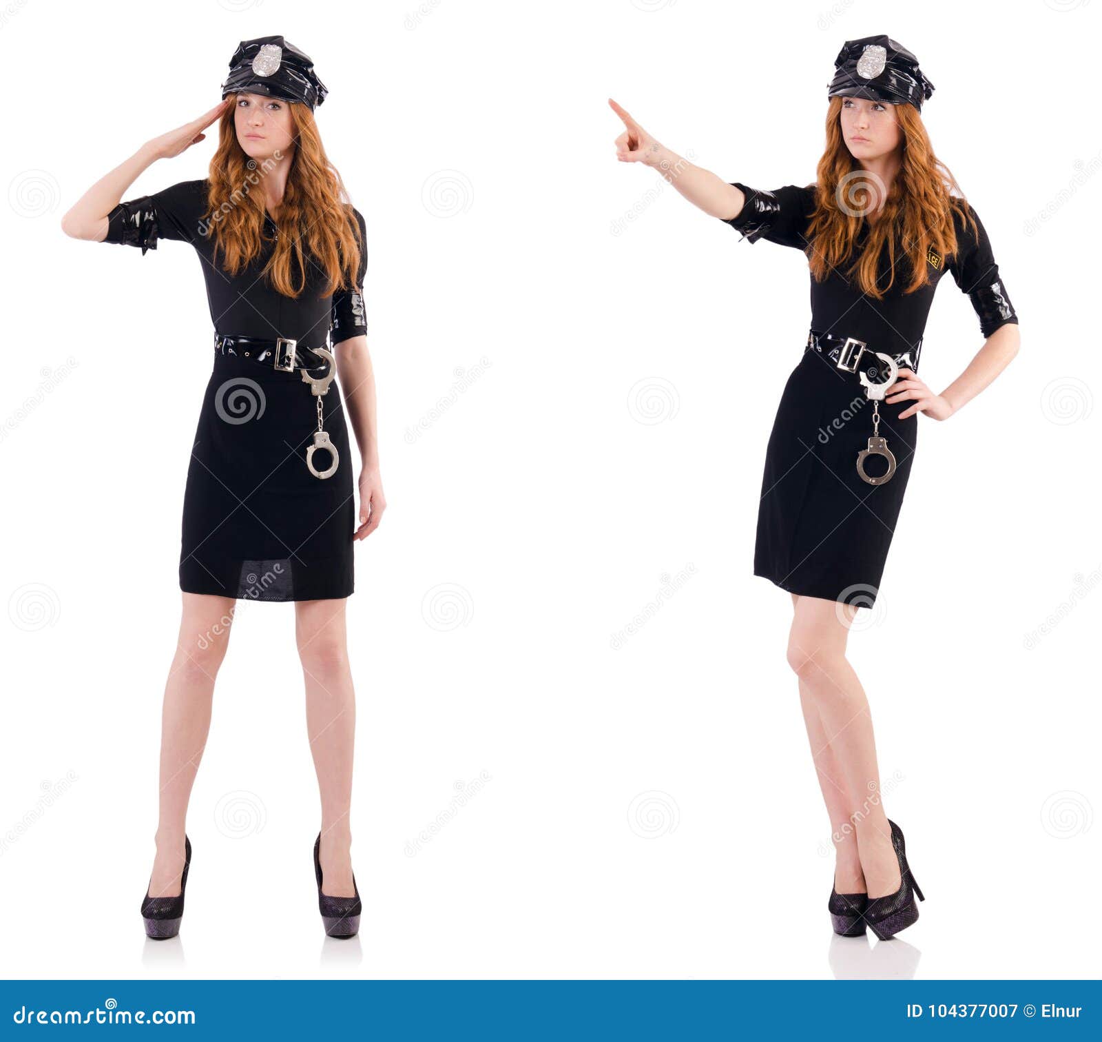 The Redhead Police Officer Isolated on White Stock Image - Image of ...