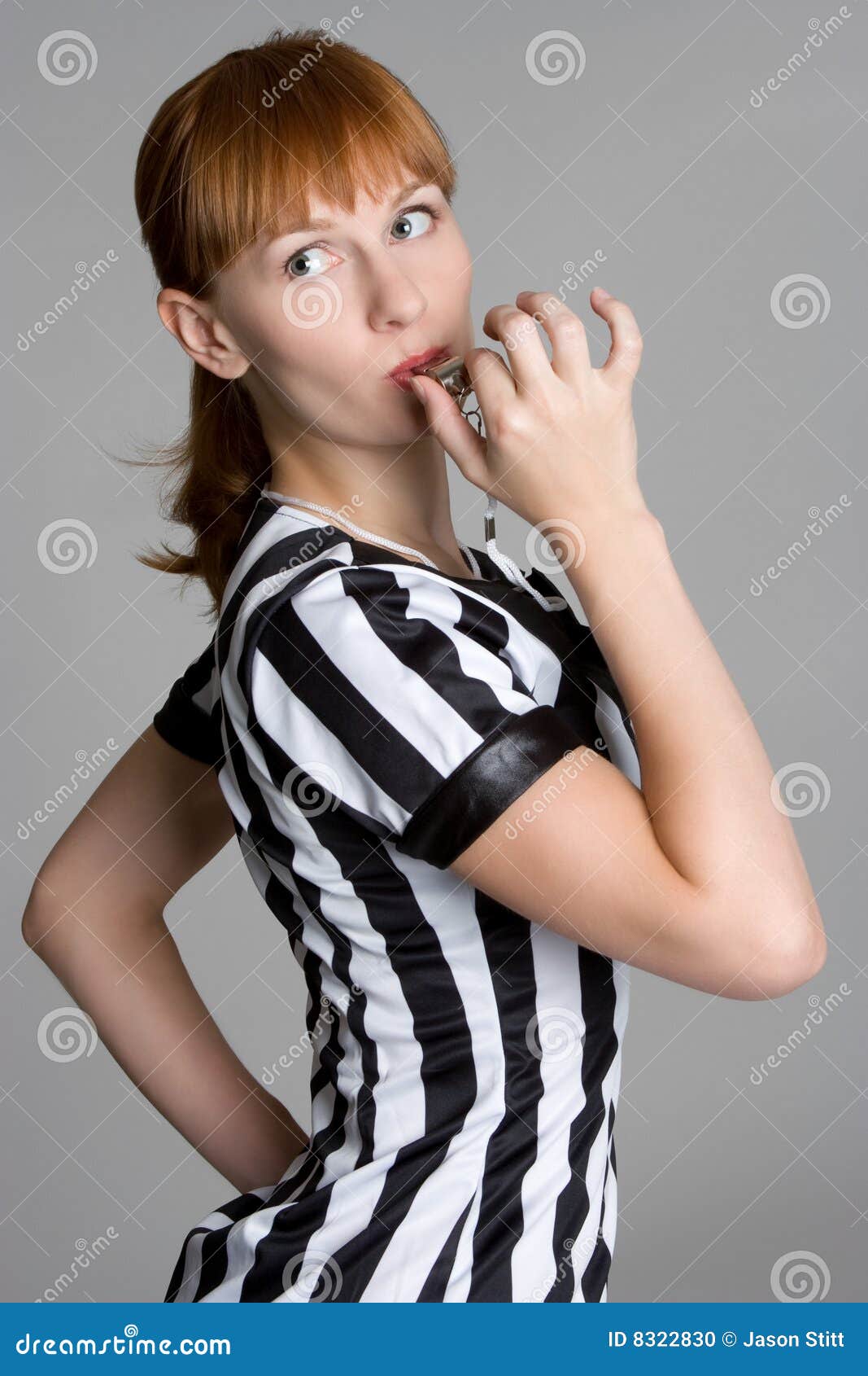 Redhead Referee stock photo. Image of beautiful, foul - 8322830
