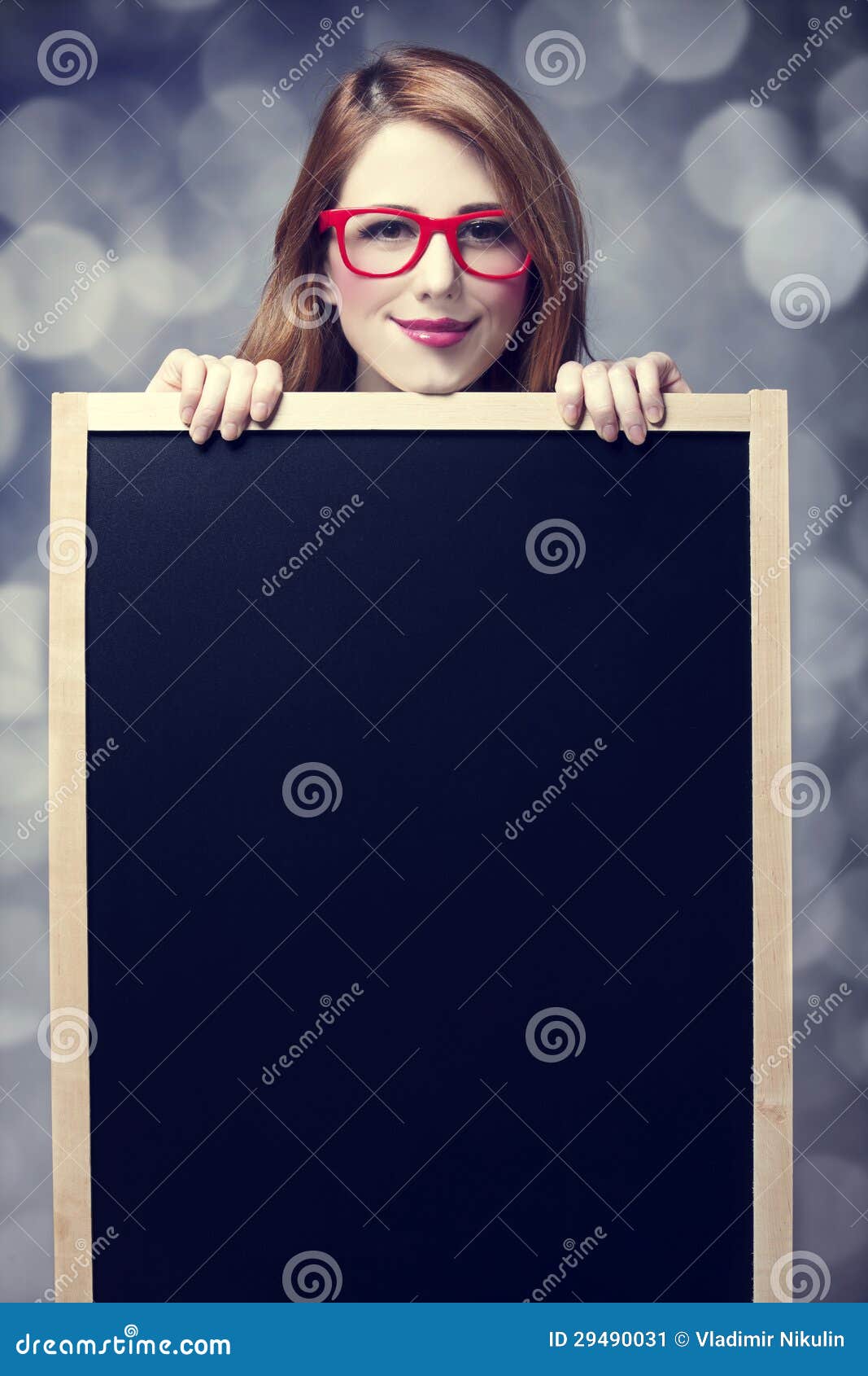 Redhead Student with Blackboard. Stock Image - Image of caucasian ...