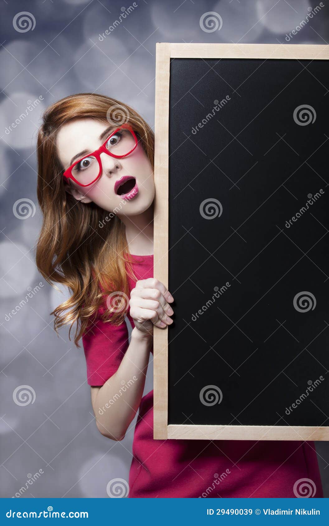 Redhead Student with Blackboard. Stock Image - Image of blackboard ...
