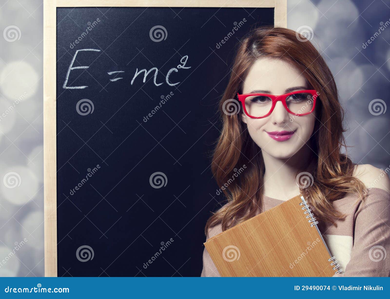 Redhead Student Near Blackboard. Stock Photo - Image of attractive ...