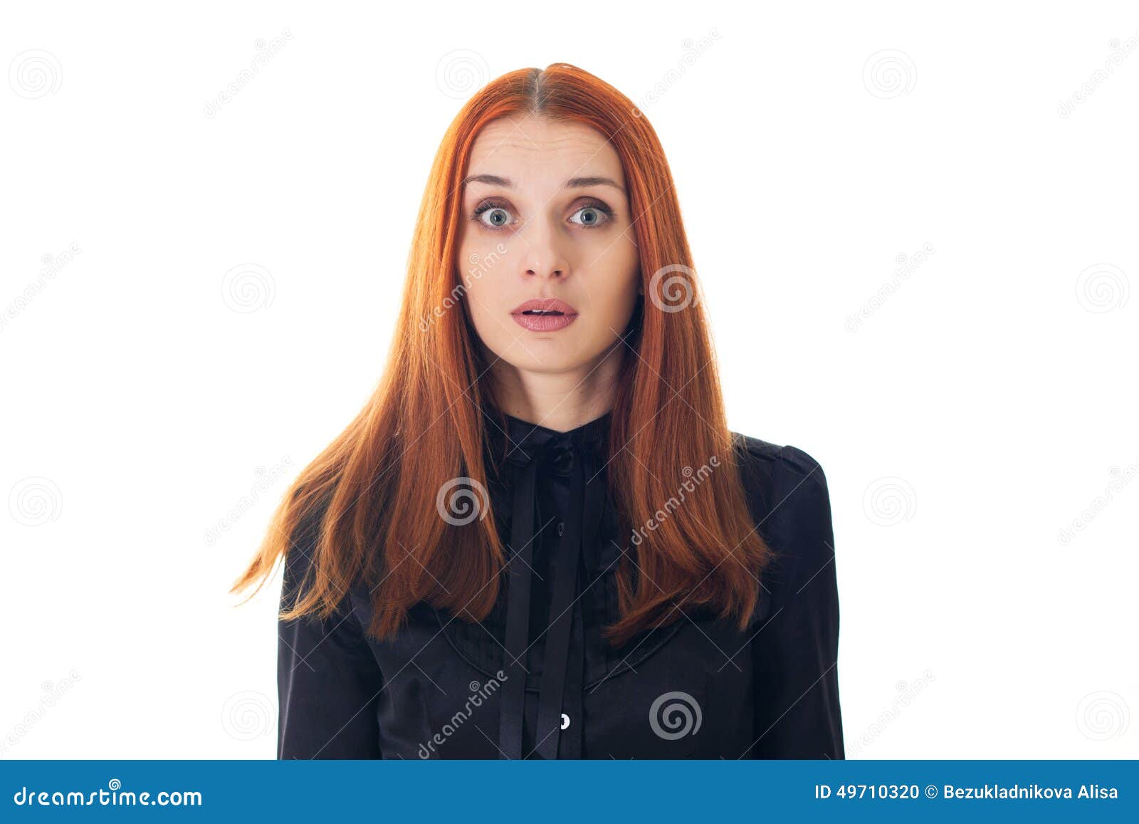 Redhead woman scared stock photo. Image of awful, adult - 49710320