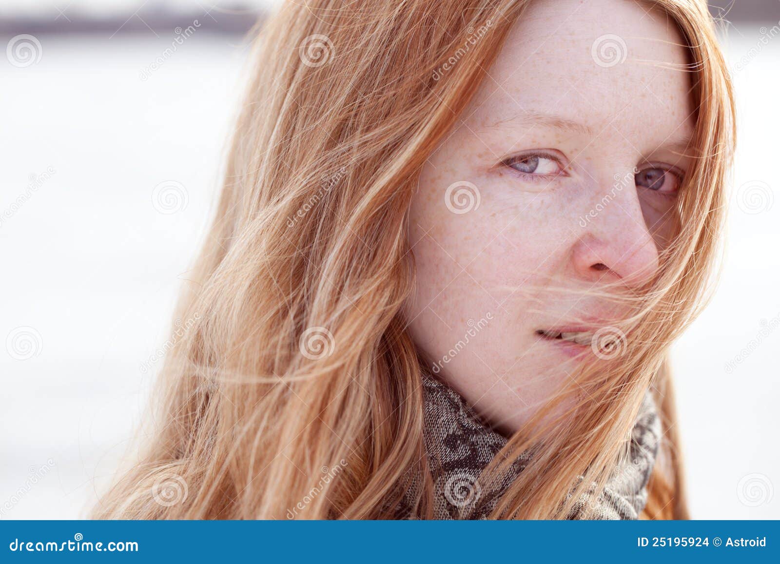 Redhead woman and wind stock photo. Image of beauty, living - 25195924