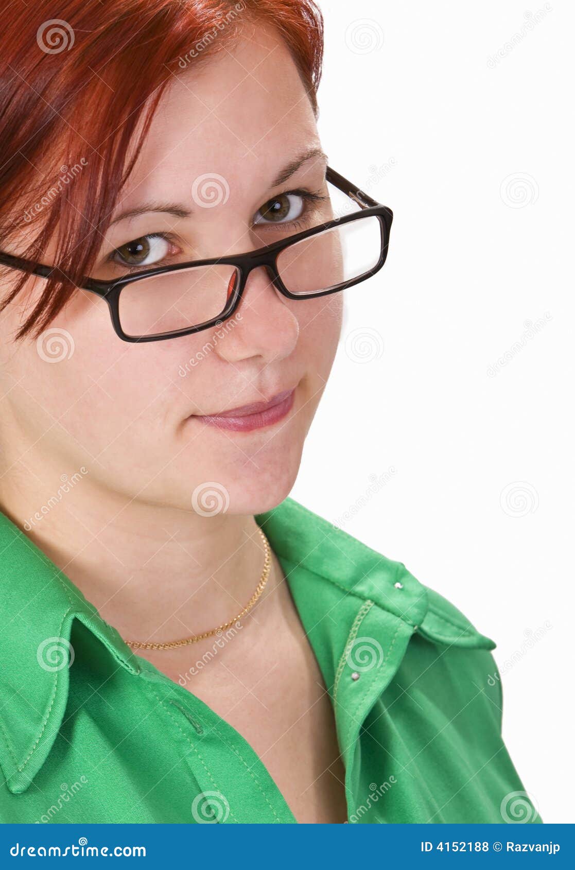 Redheaded girl student stock photo. Image of lipstick - 4152188