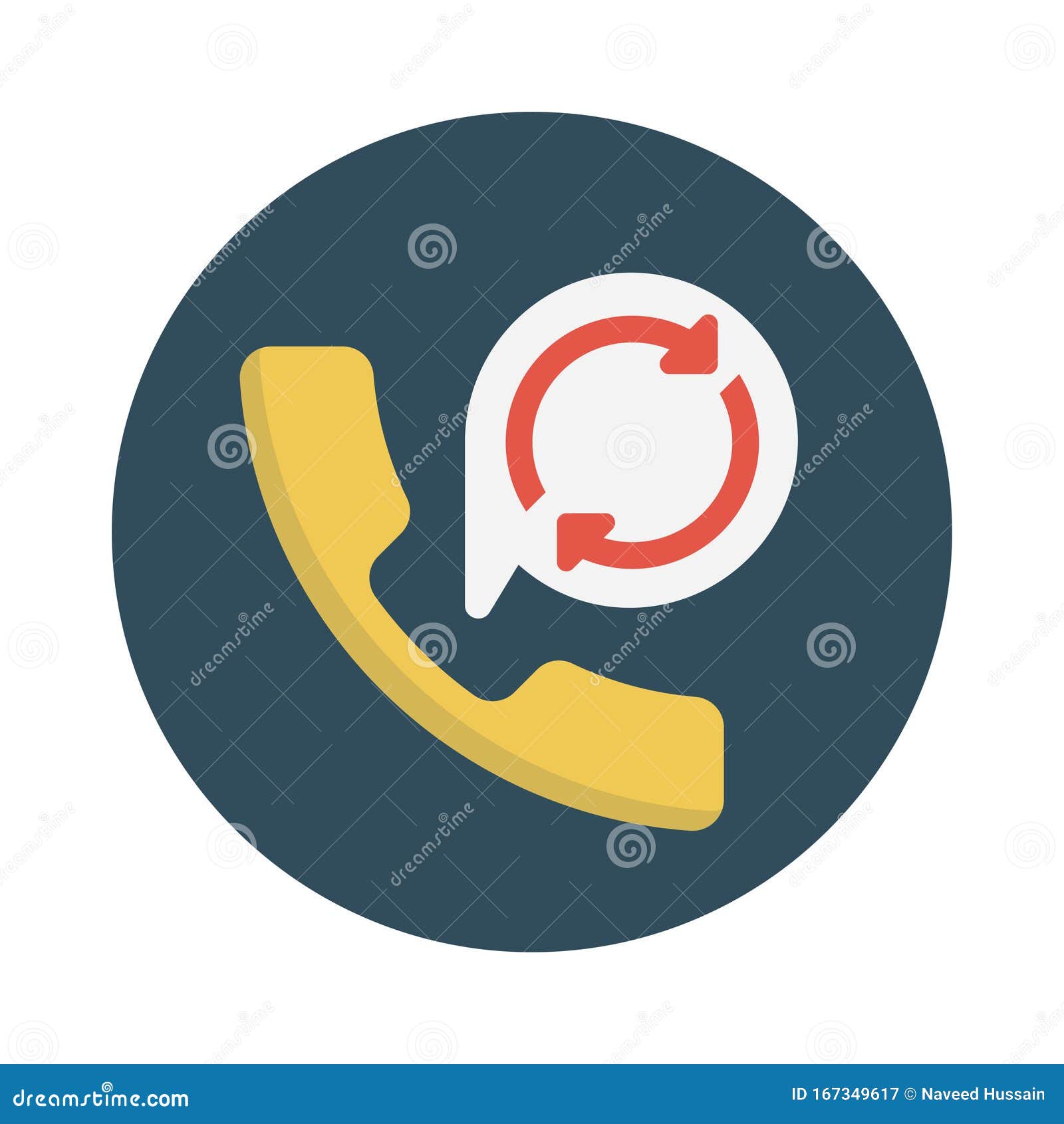 Redial Vector Flat Color Icon Stock Illustration - Illustration of ...