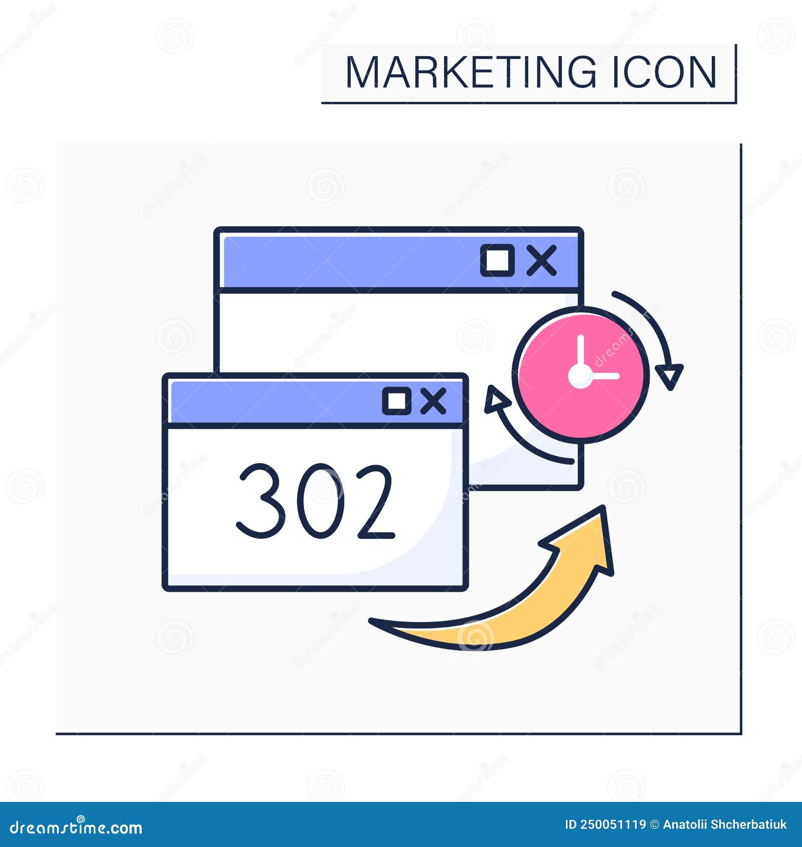 302 redirect color icon stock vector. Illustration of report - 250051119