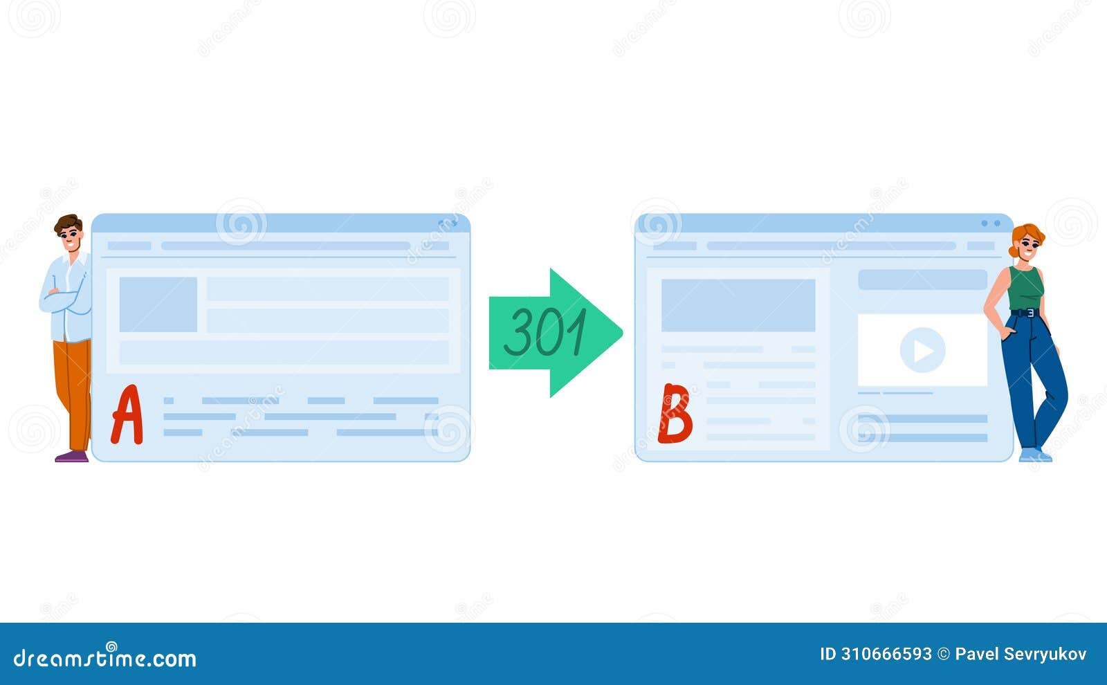 301 redirect vector stock vector. Illustration of change - 310666593