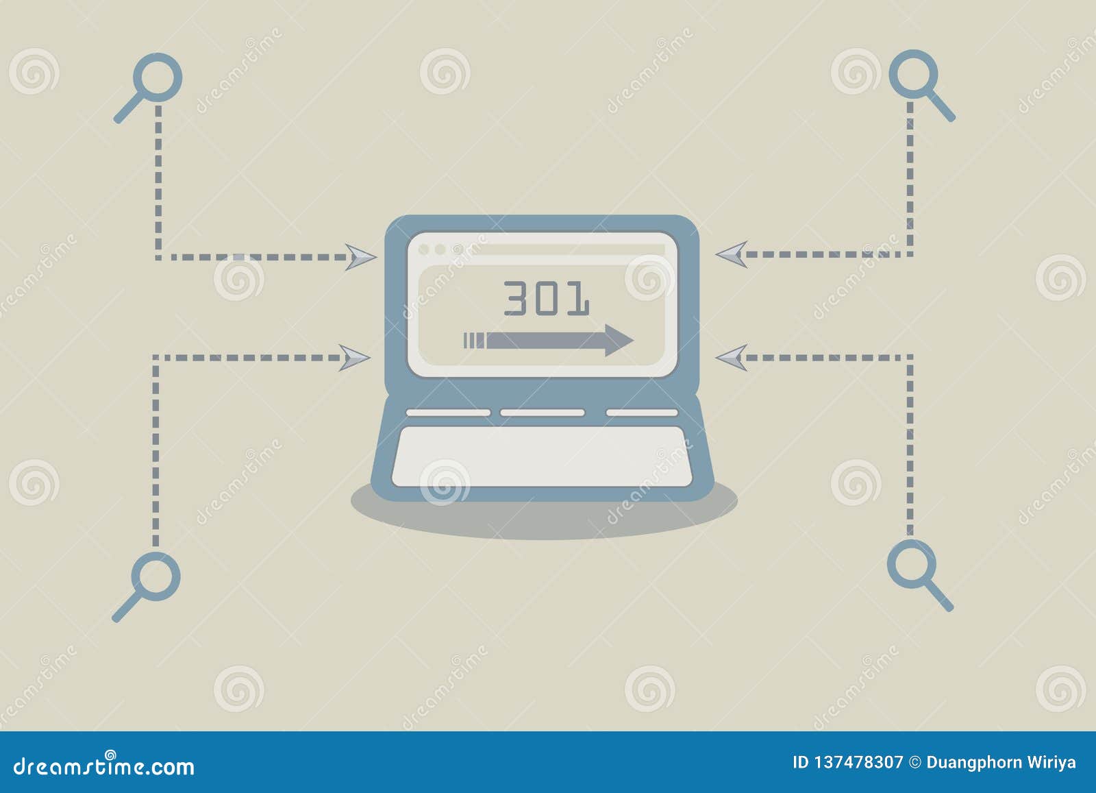 301 Redirect HTTP Response Code Stock Illustration - Illustration of ...